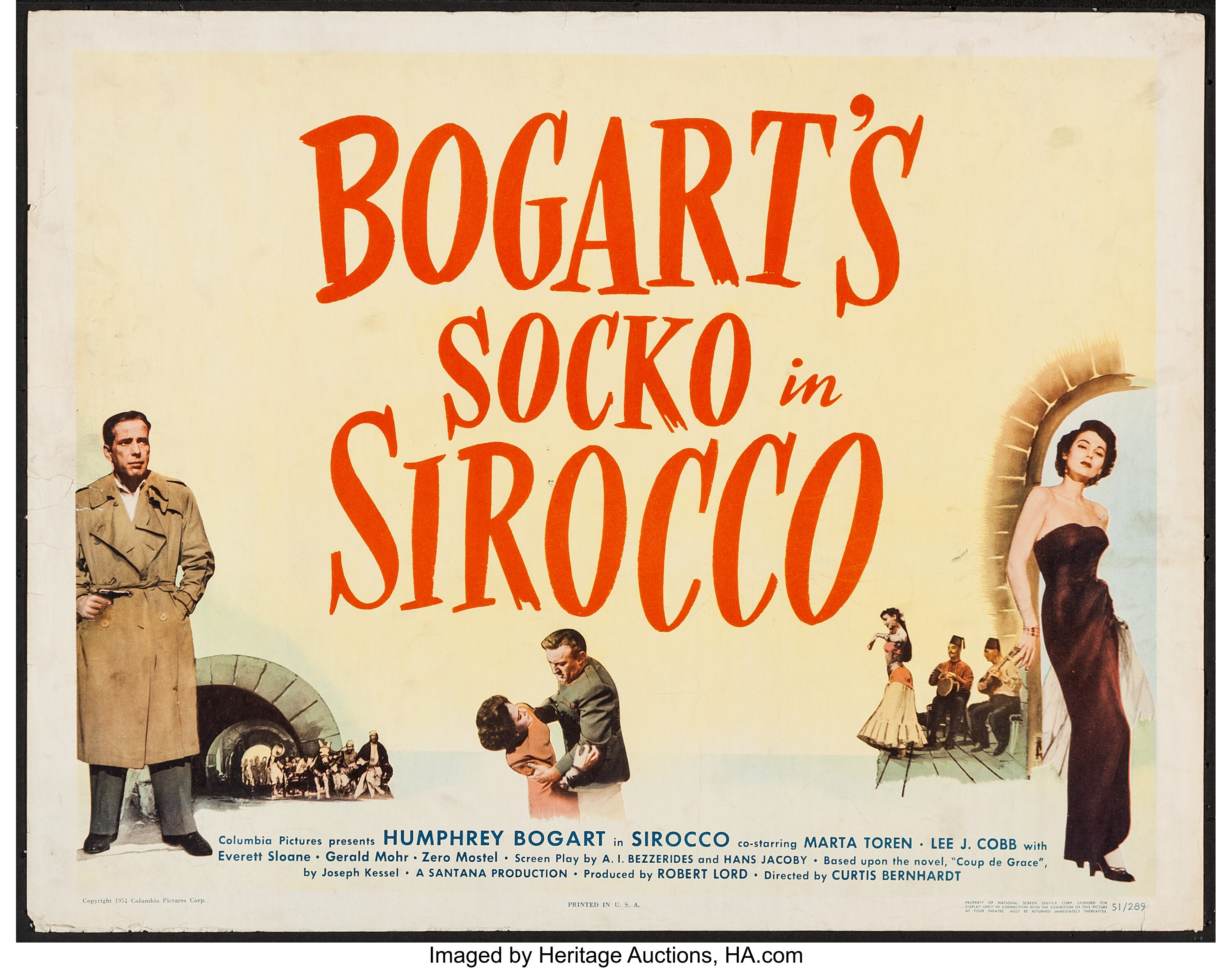 Sirocco (Columbia, 1951). Half Sheet (22" X 28"). Drama.. ... Movie ...