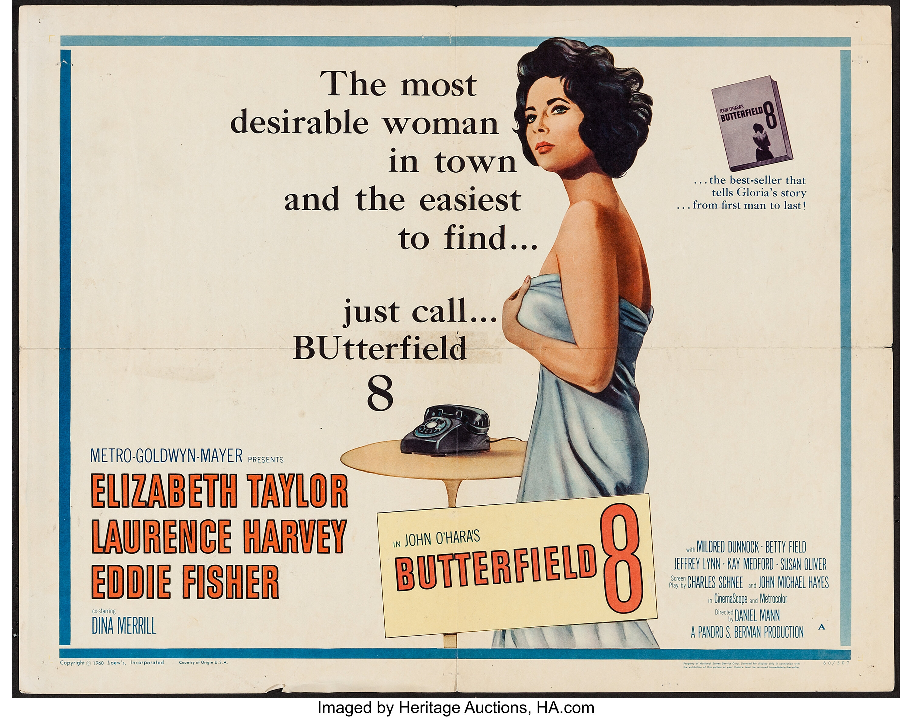 Butterfield 8 (MGM, 1960). Half Sheet (22" X 28") style A. Drama ...