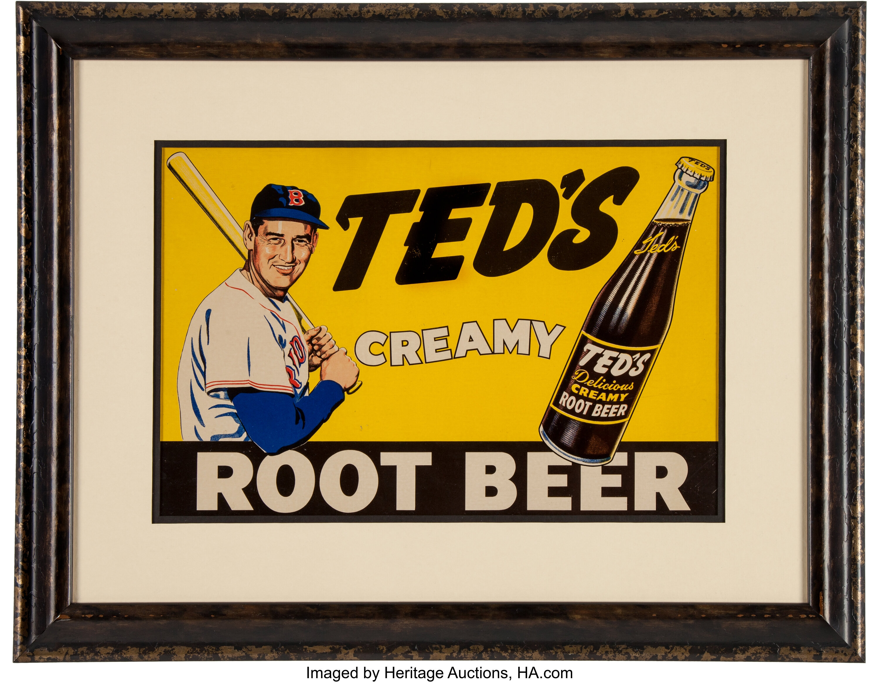 1950's Ted's Root Beer Advertising Sign.... Baseball Collectibles | Lot ...