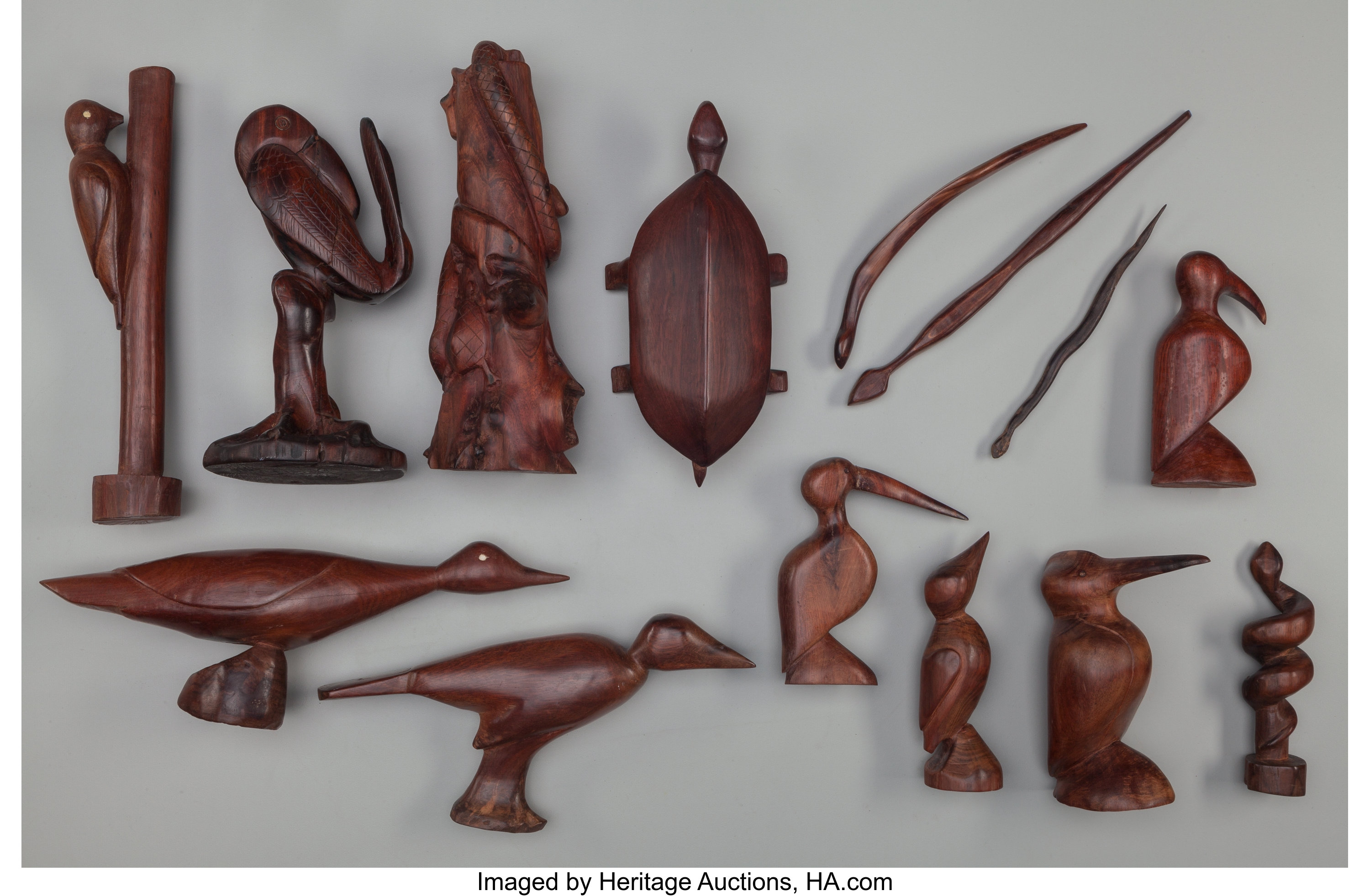 Fourteen Amazonian Wood Carvings... (Total: 14 Items) Tribal Art | Lot ...