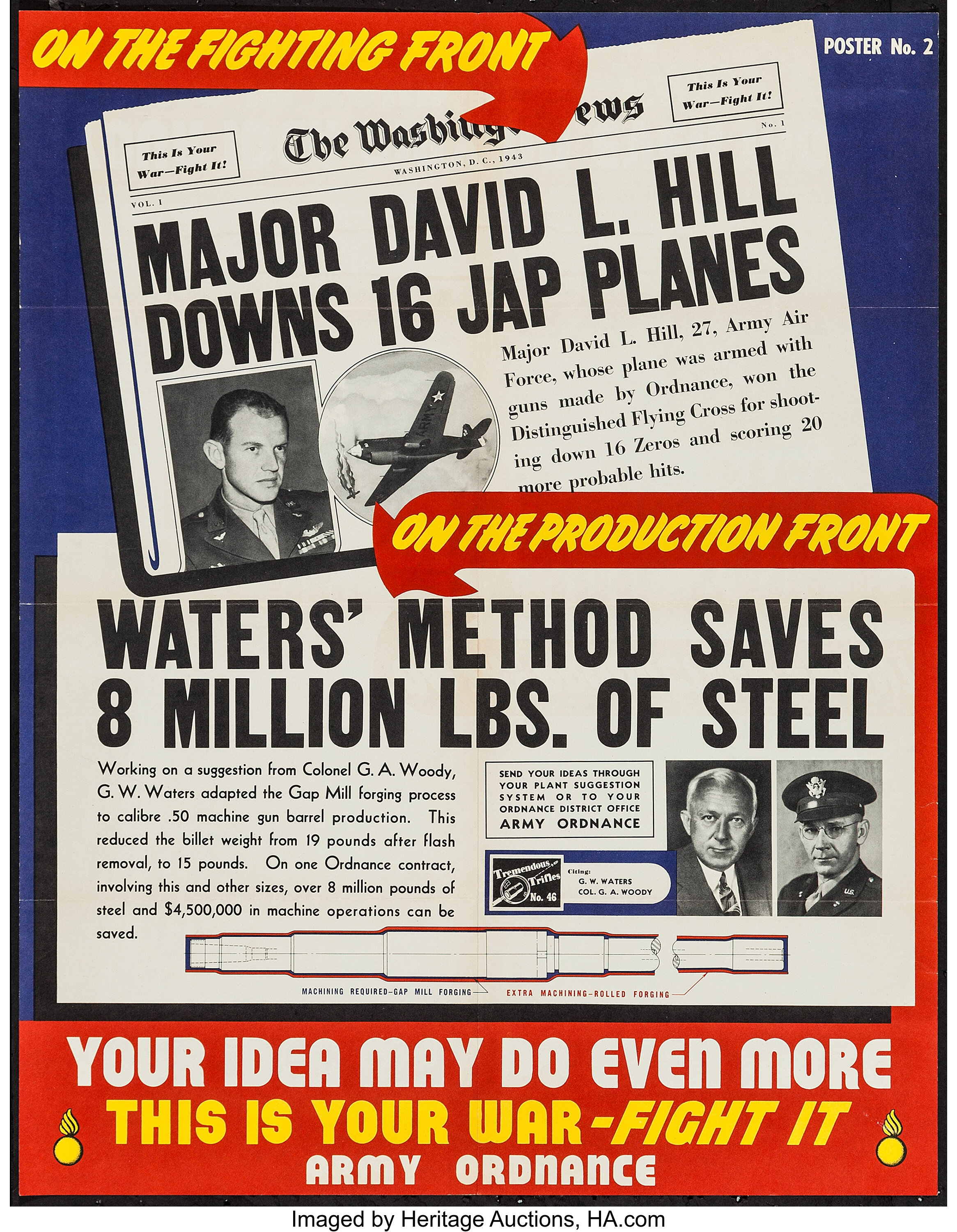World War II Propaganda (U.S. Army/Air Force, 1943). Poster (21.25 ...