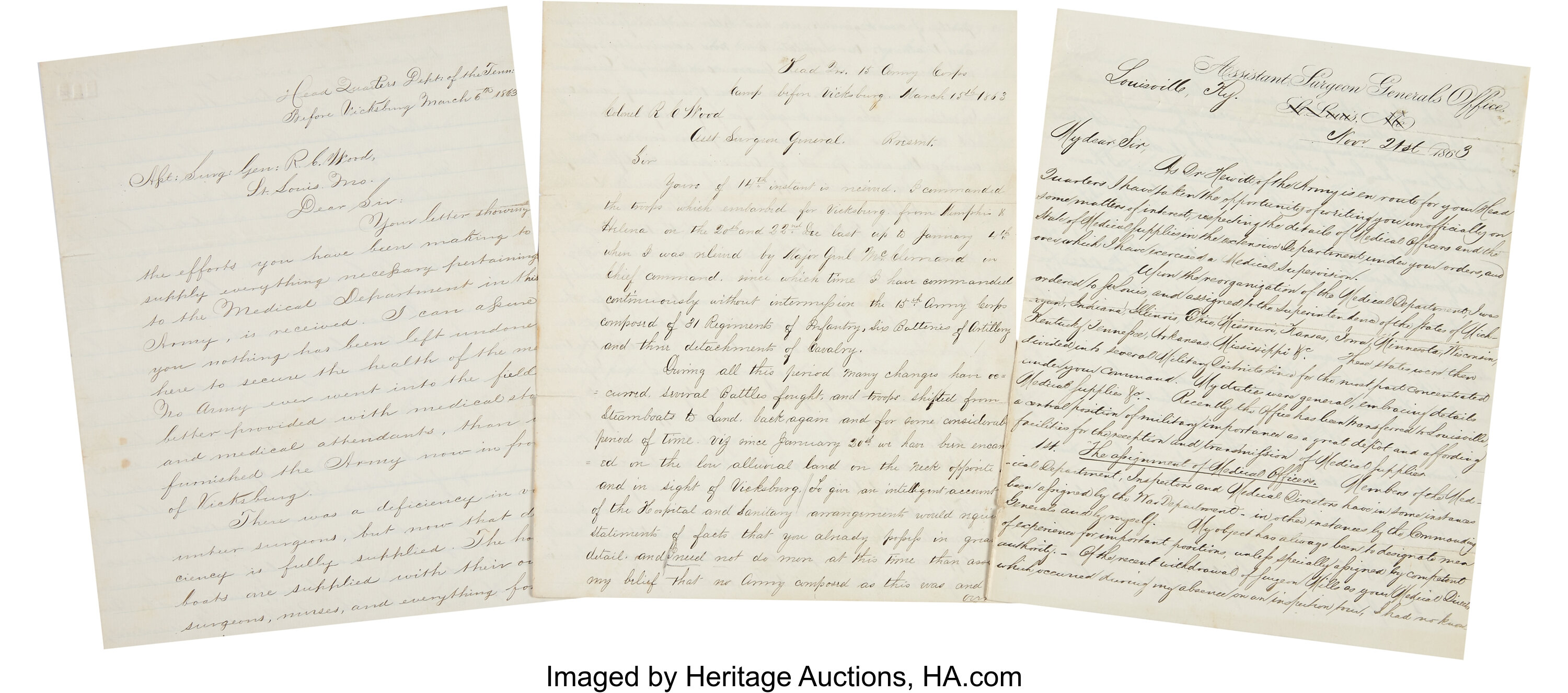 [John Taylor Wood]. Union Colonel Dr. Robert C. Wood: Group of | Lot ...