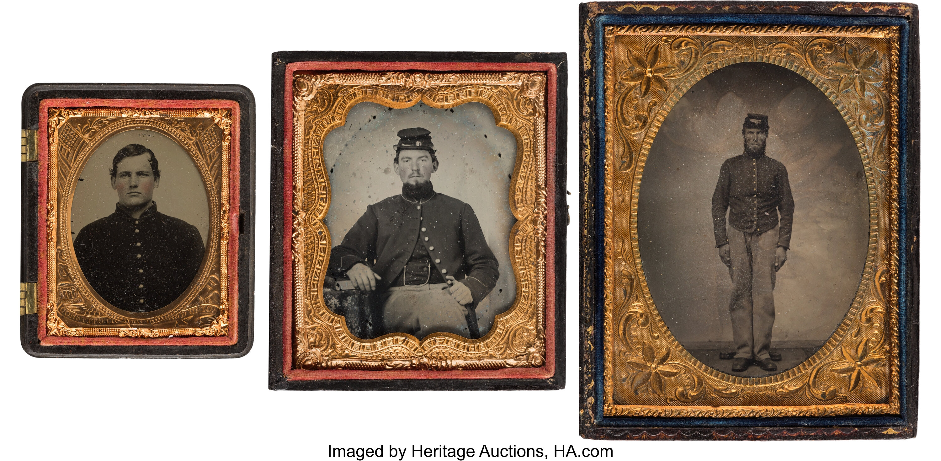 Union Soldier Portraits.... (Total: 3 ) Military & Patriotic Civil ...