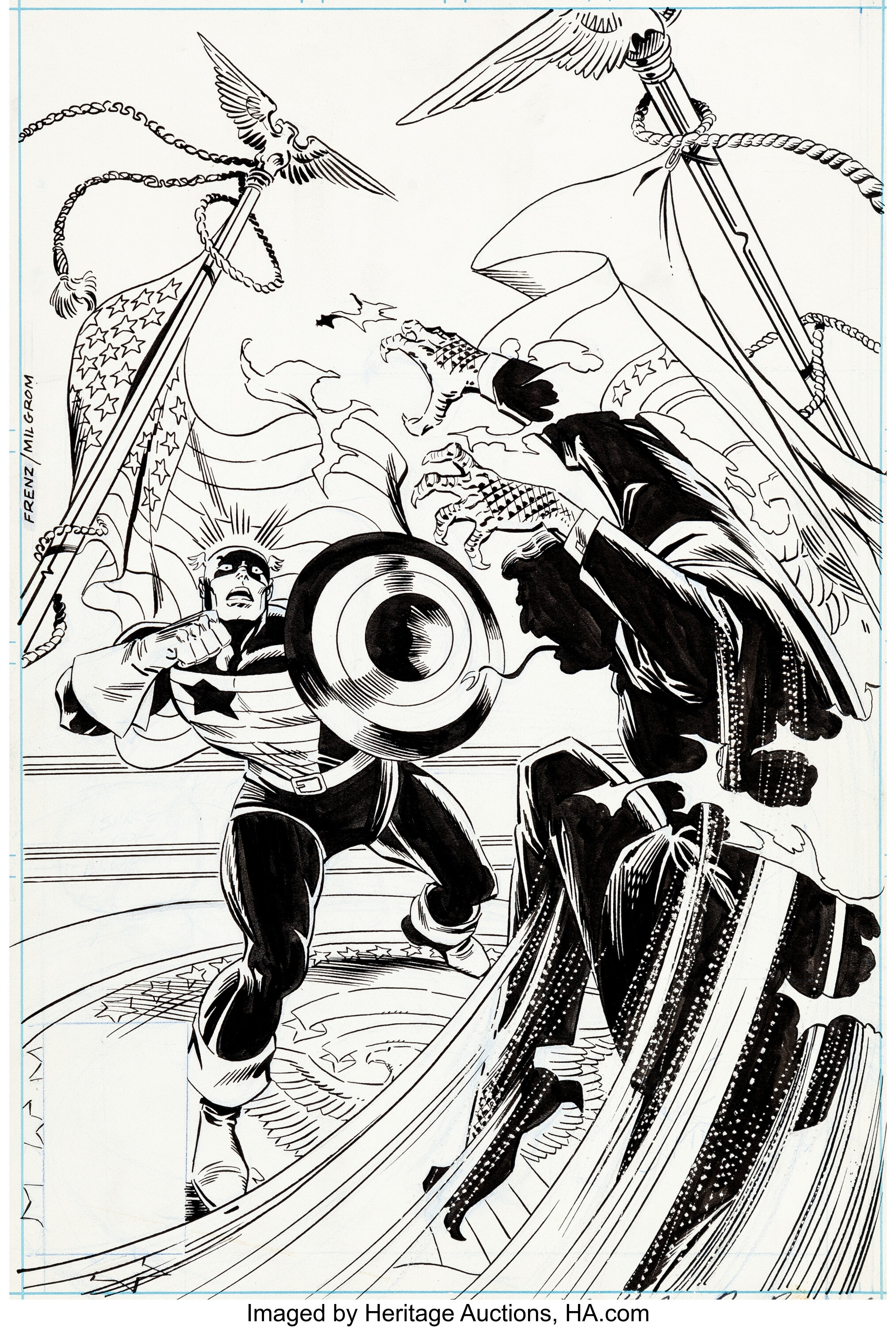 Ron Frenz and Al Milgrom Captain America #344 The Captain and PotUS ...