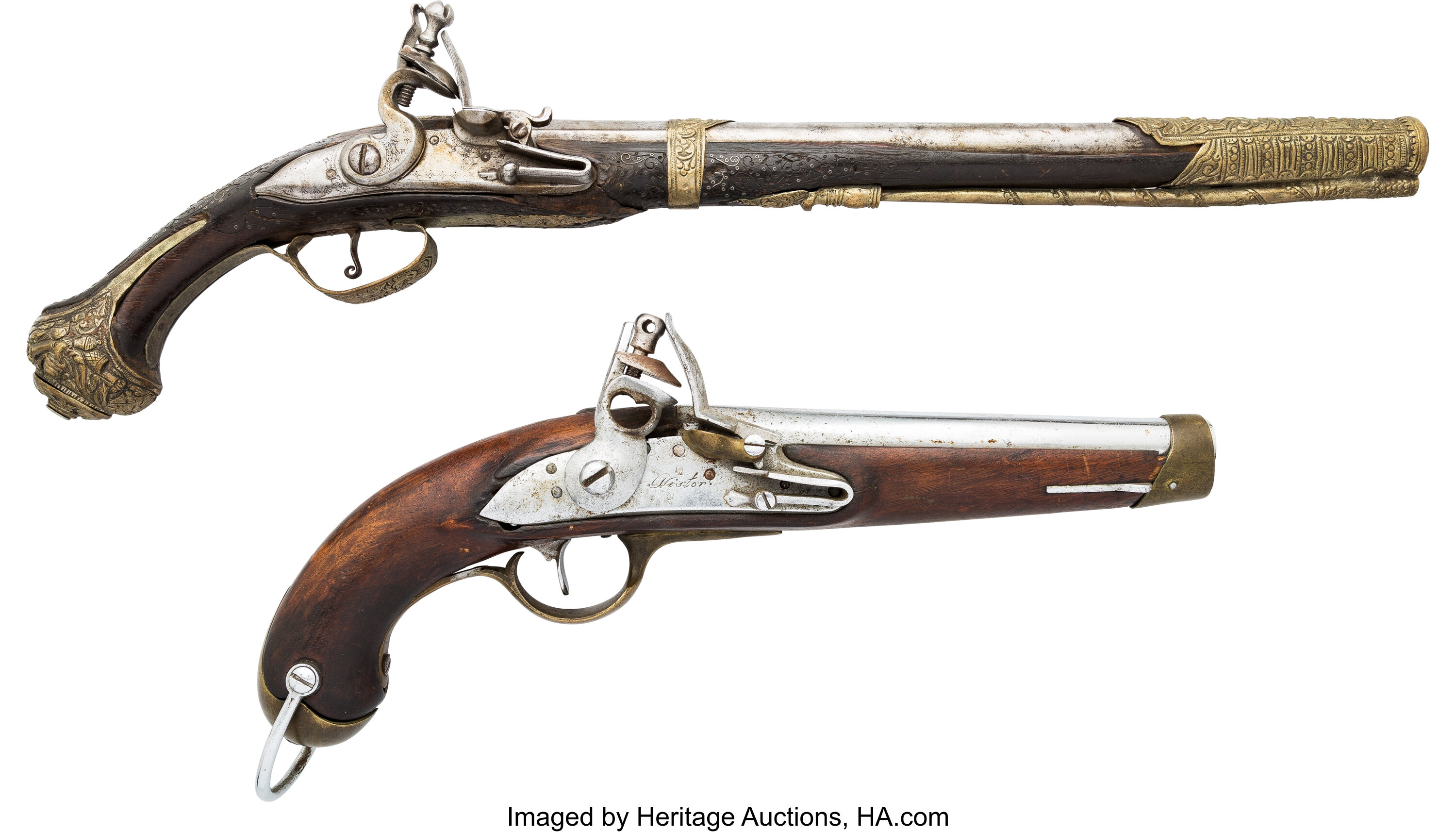 Lot of Two Decorative Flintlock Pistols.... (Total: 2 ) Handguns | Lot ...