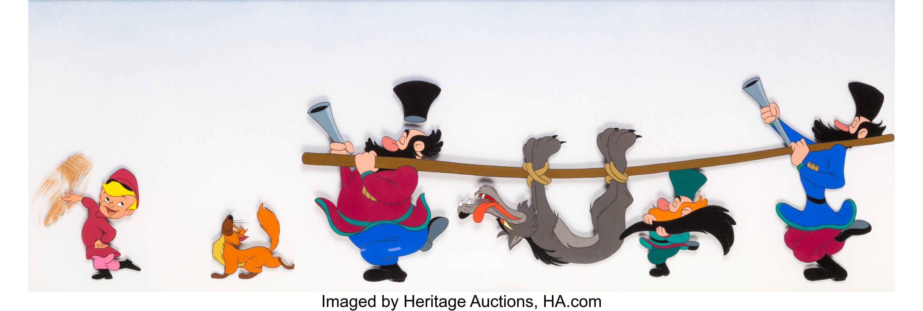 Walt Disney Presents "Peter and the Wolf" Pan Production Cel Setup ...