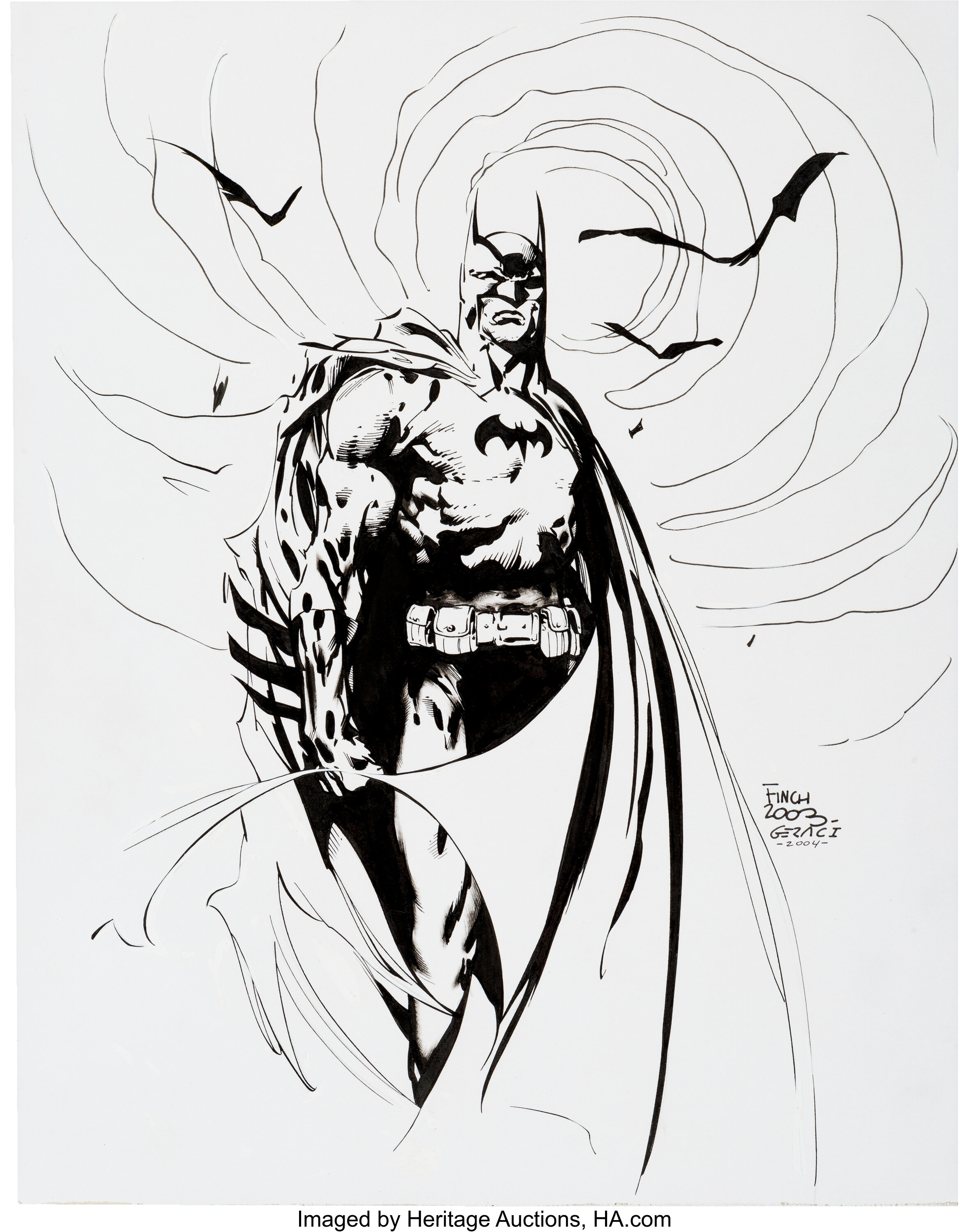 David Finch and Drew Geraci - Batman Illustration Original Art | Lot ...