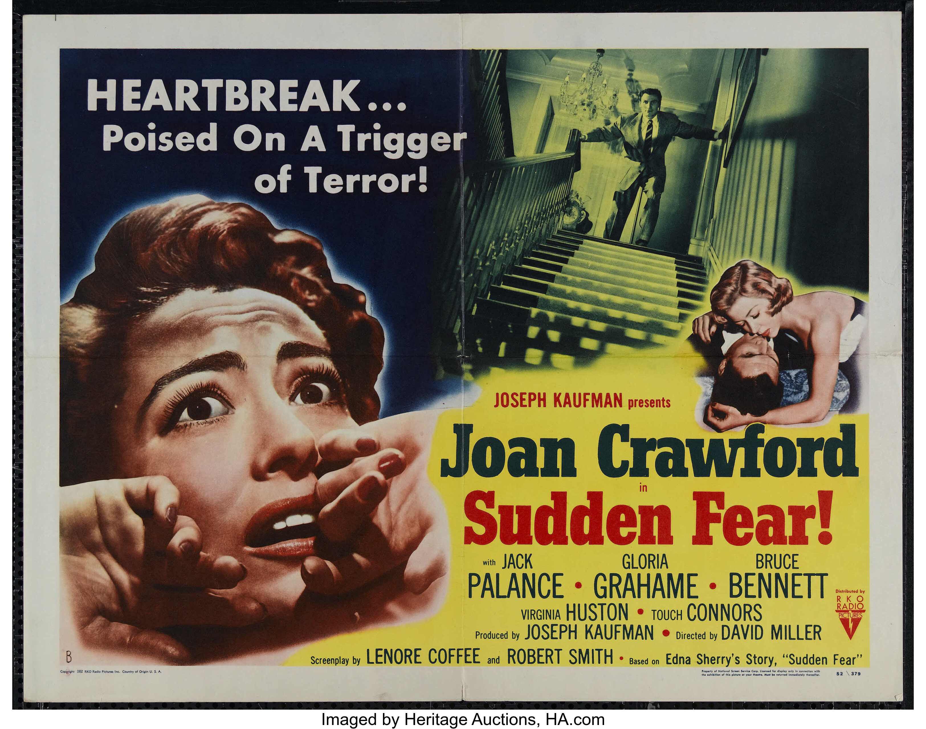 Sudden Fear (RKO, 1952). Half Sheet (22" X 28"). Style B. Thriller ...