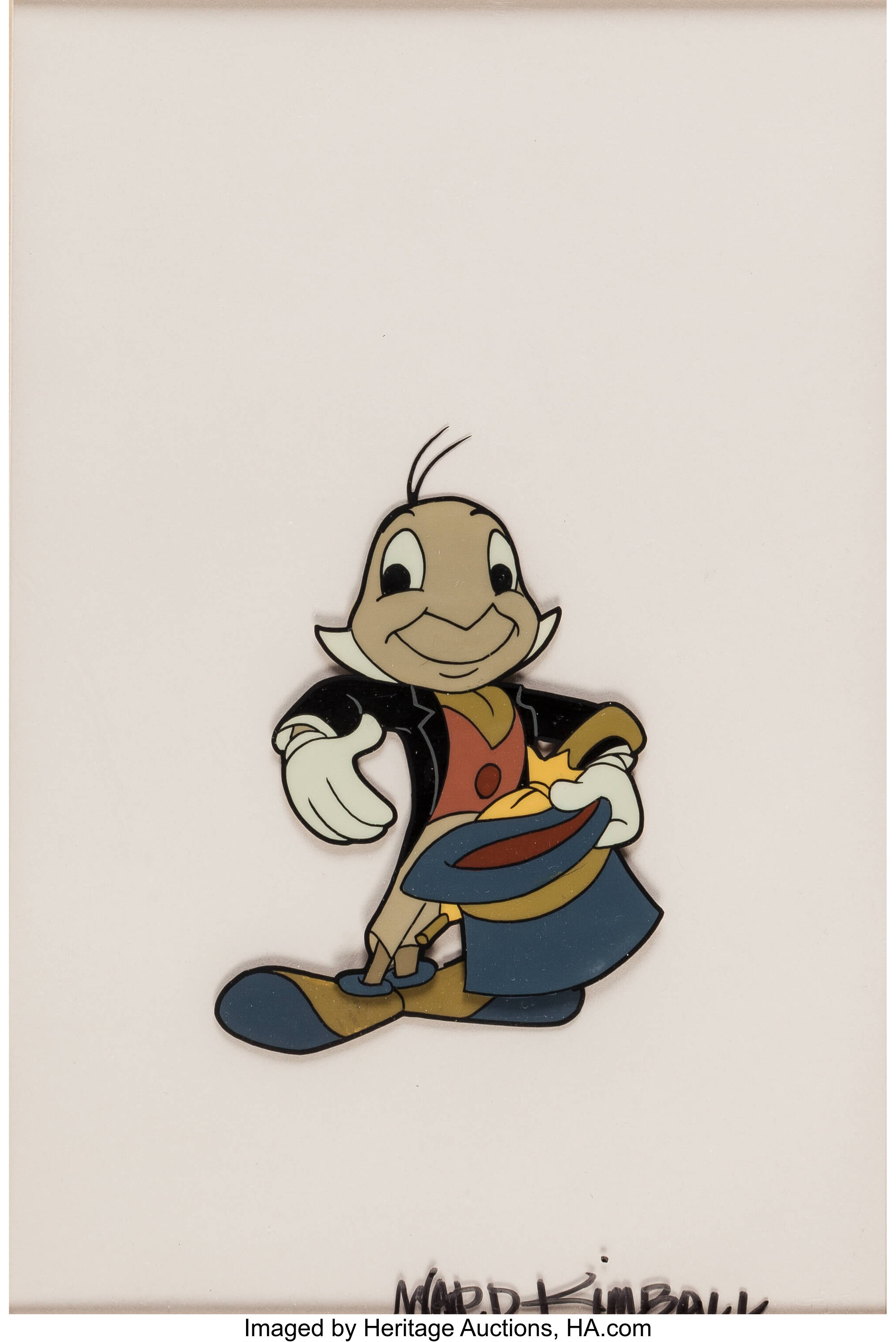 The Mickey Mouse Club Jiminy Cricket Production Cel (Walt Disney, | Lot ...