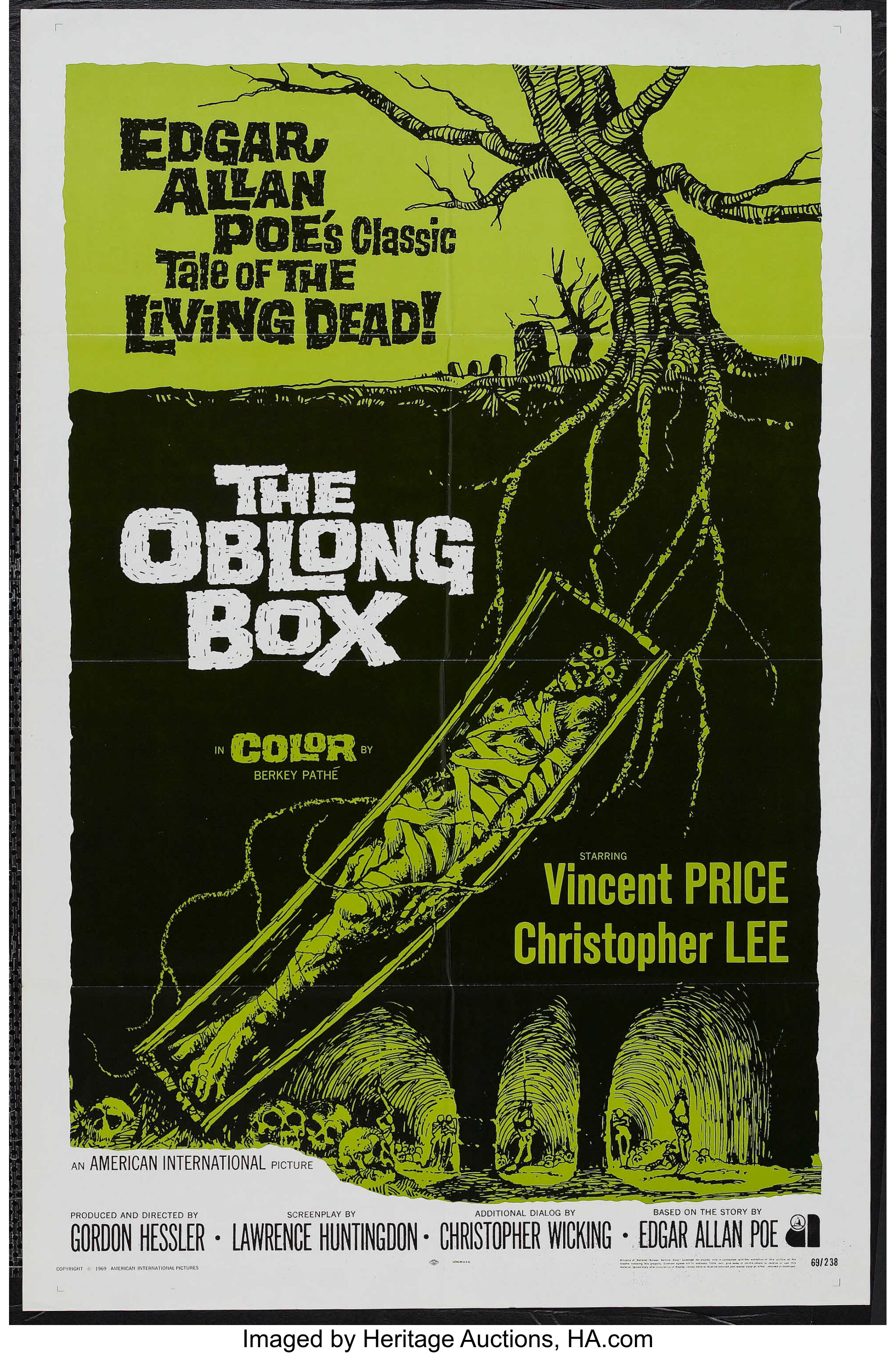The Oblong Box (AIP, 1969). One Sheet (27" X 41"). Horror. Starring ...