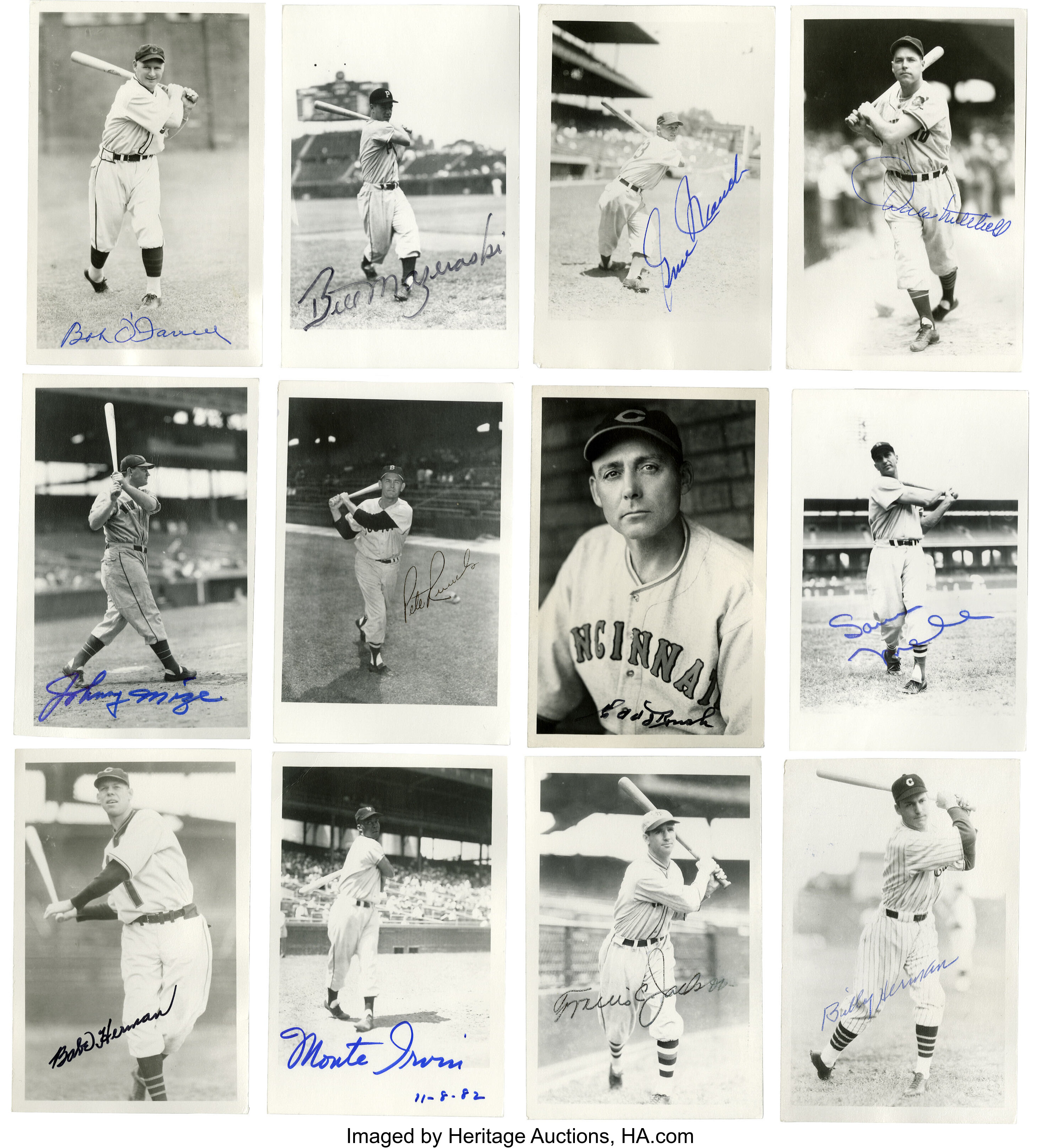 Baseball Stars Signed Photos Lot of 44. Forty-four postcard-sized | Lot ...