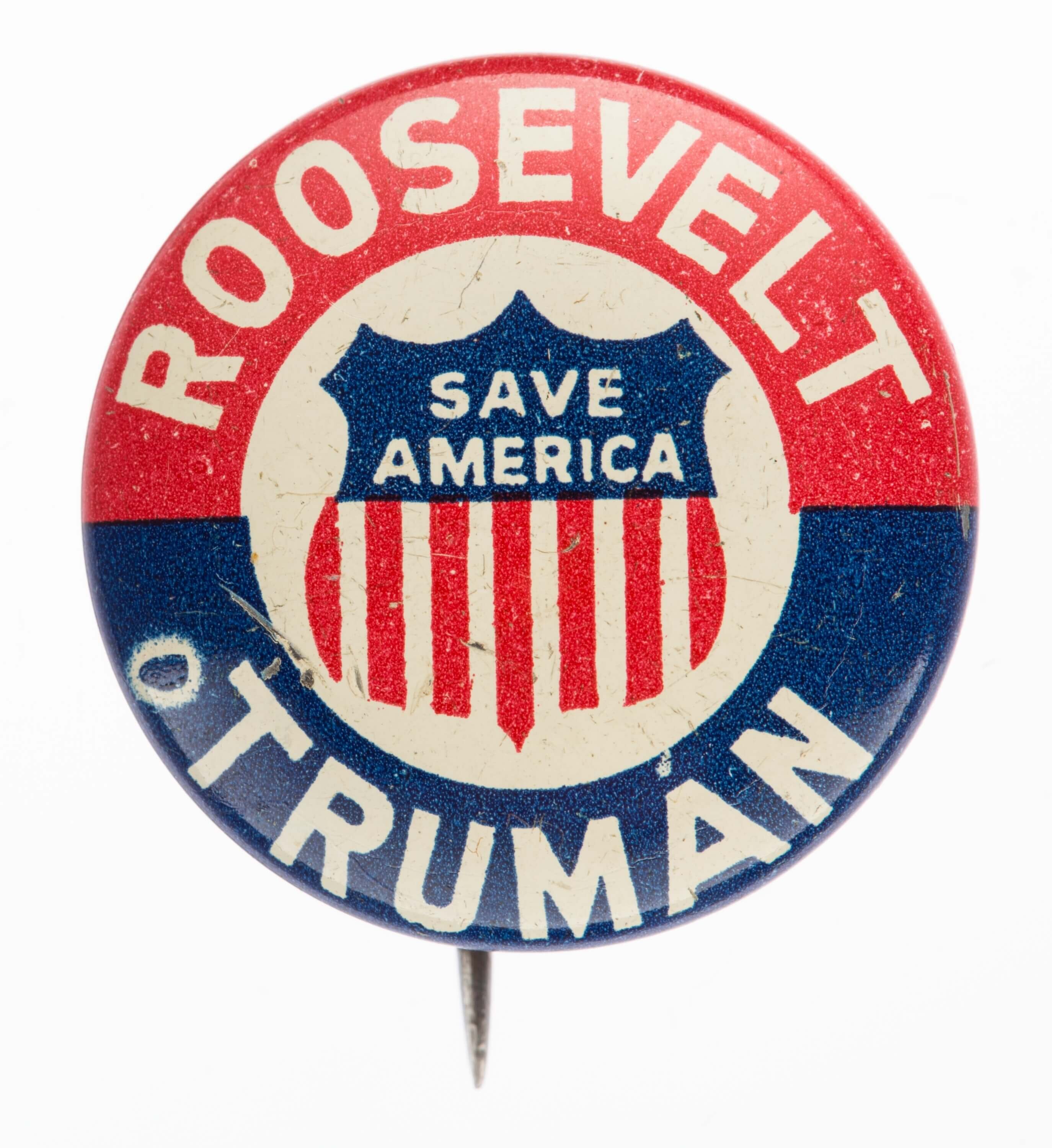 Franklin D. Roosevelt: 1944 Slogan Button.... Political Pinback | Lot ...