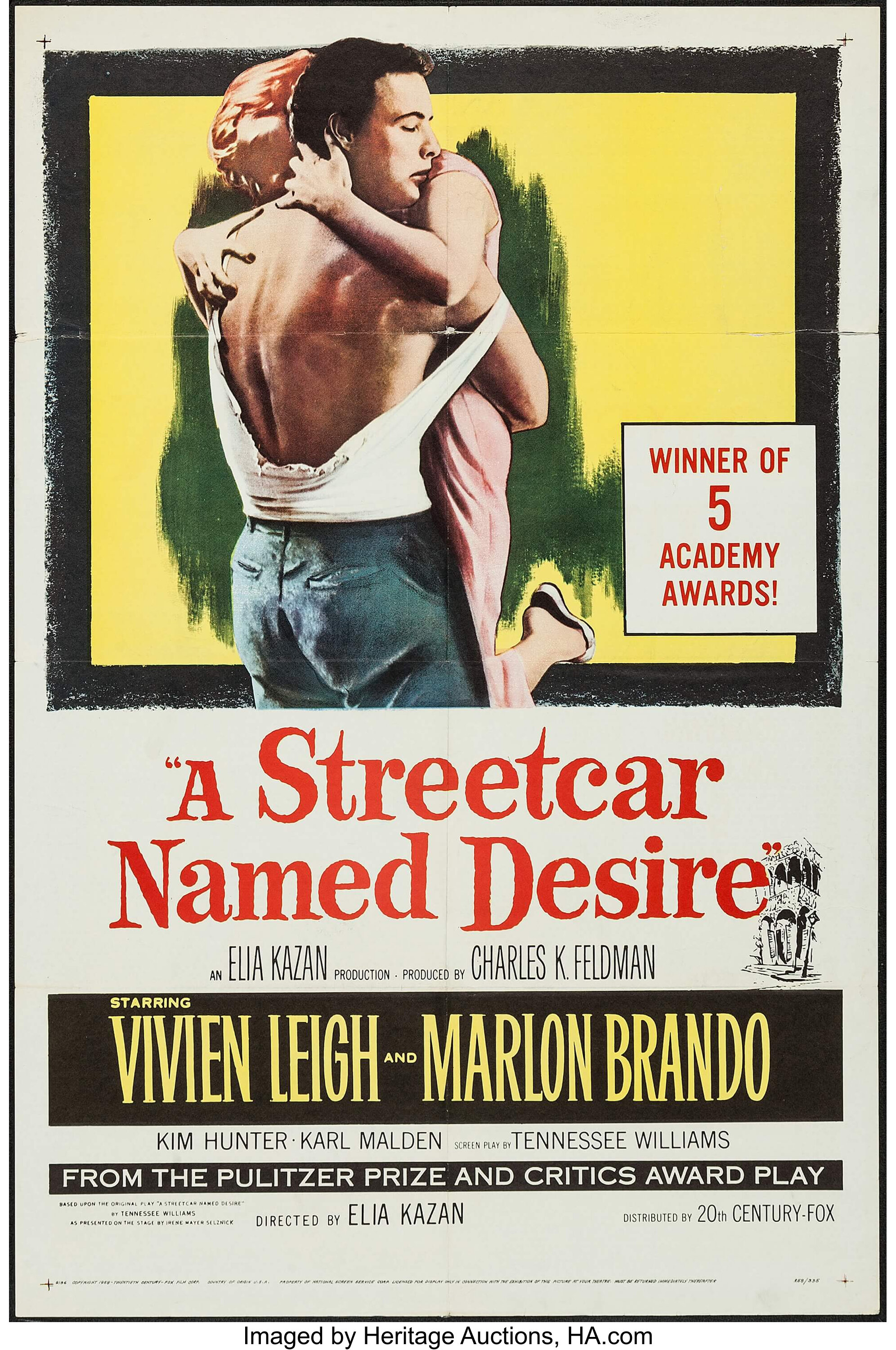 A Streetcar Named Desire (20th Century Fox, R-1958). One Sheet (27 ...