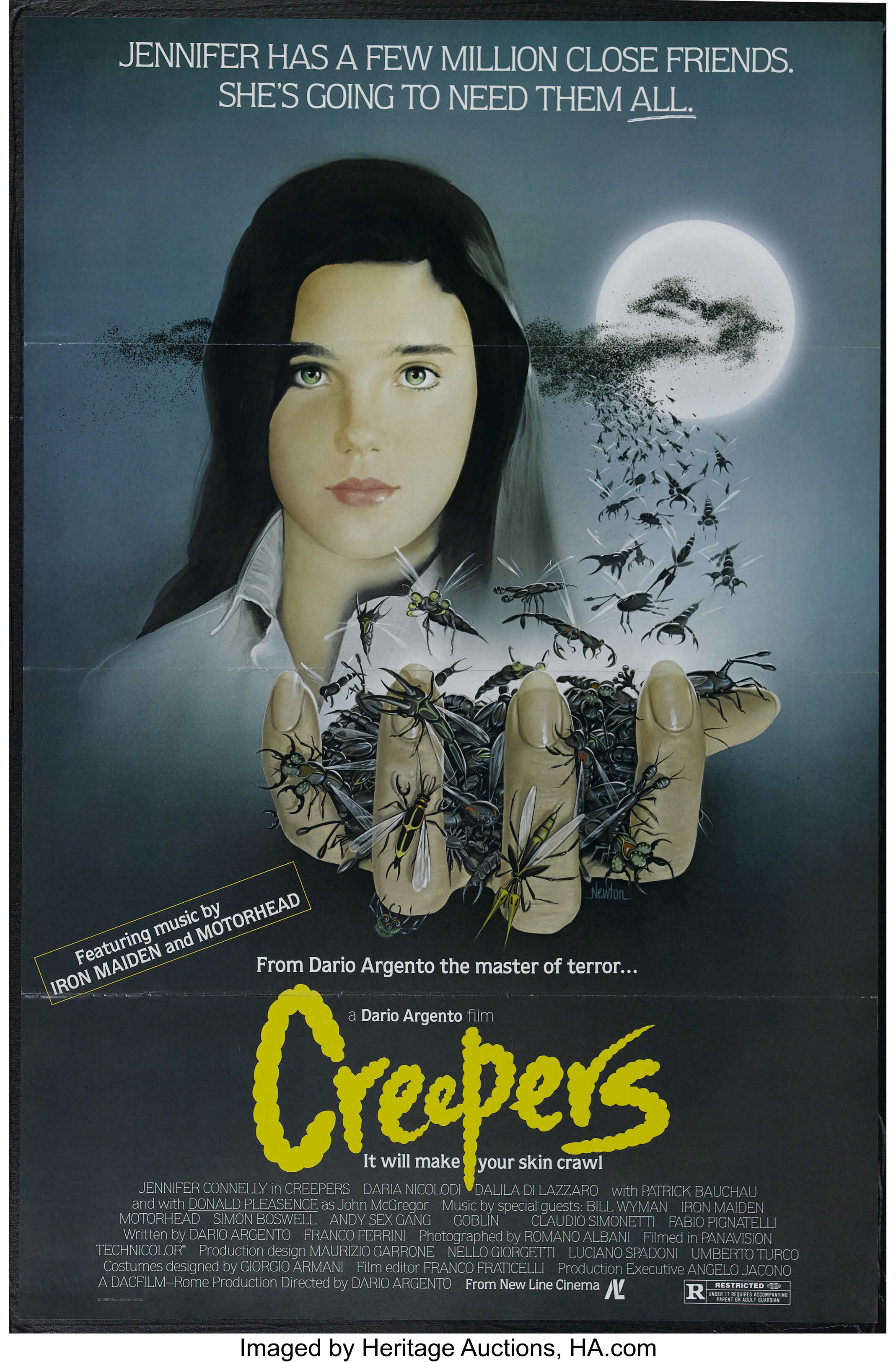 Creepers (New Line, 1985). One Sheet (27" X 41"). This Italian made ...