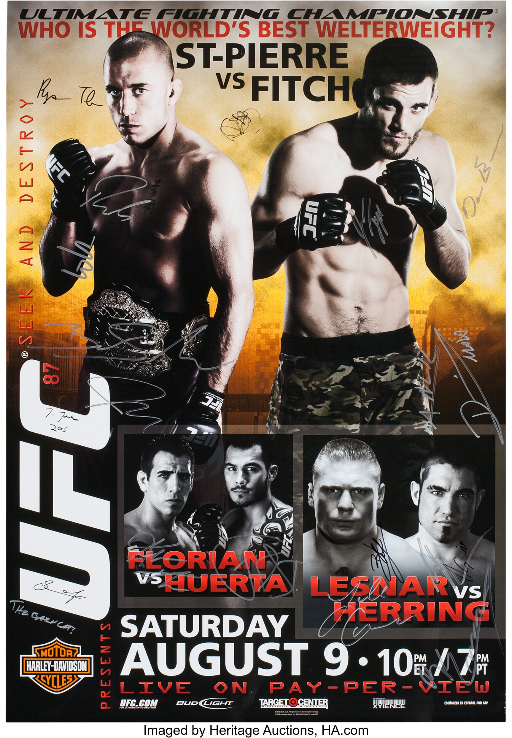 UFC 87 Official Card Signed Poster. ... Miscellaneous Collectibles ...