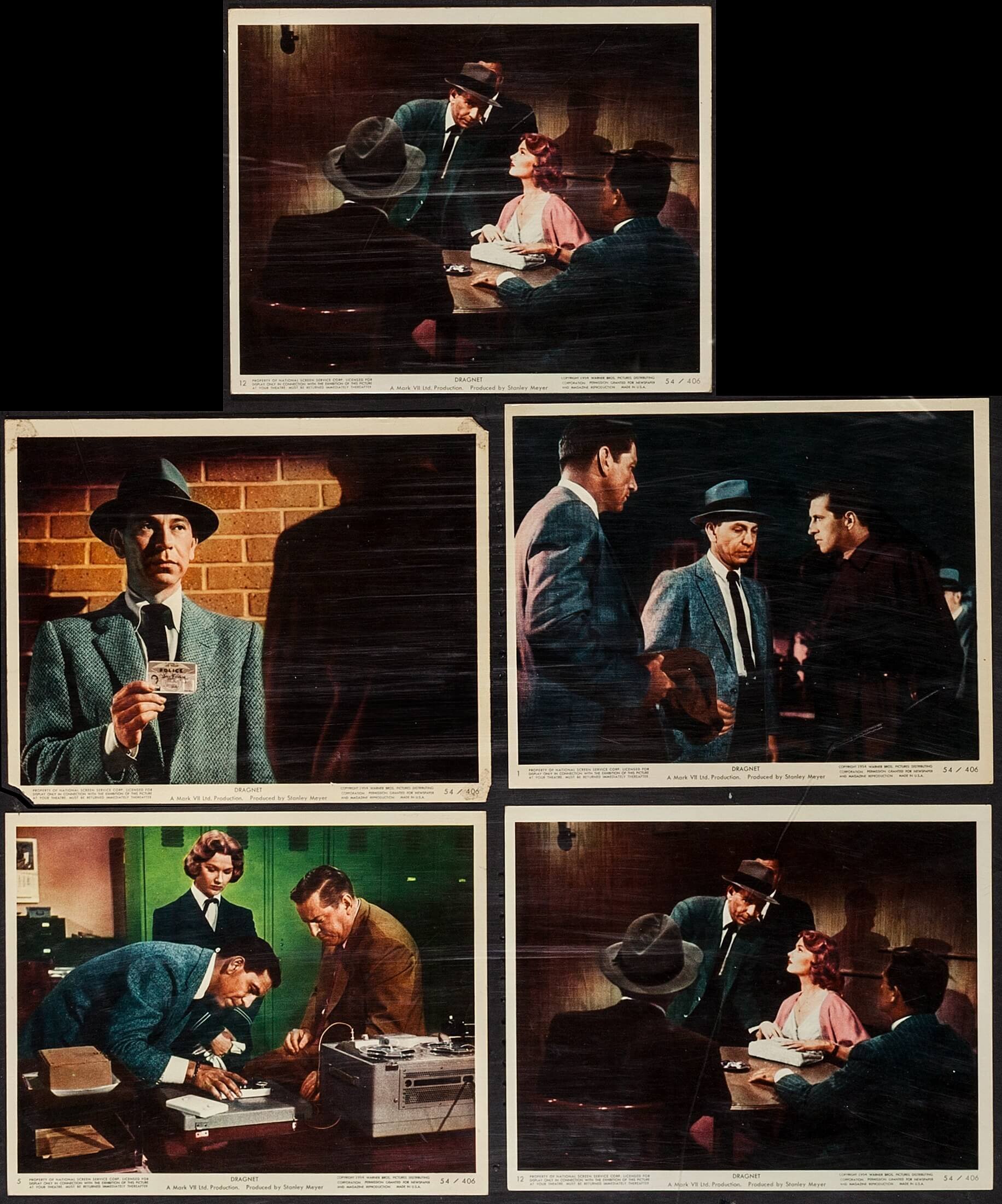 Dragnet (Warner Brothers, 1954). Color Photos (5) (8" X 10"). | Lot ...