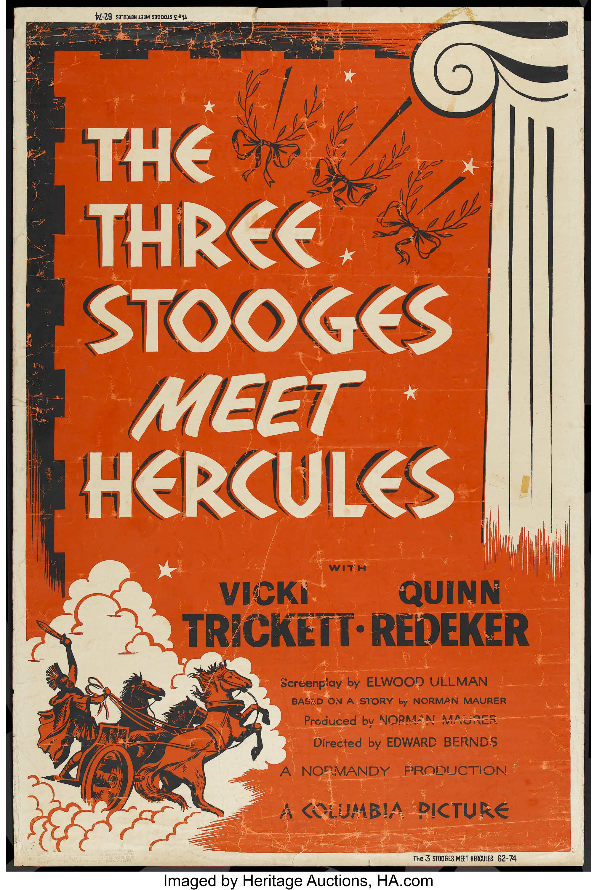 The Three Stooges Meet Hercules (Columbia, 1962). Poster (40" X | Lot ...
