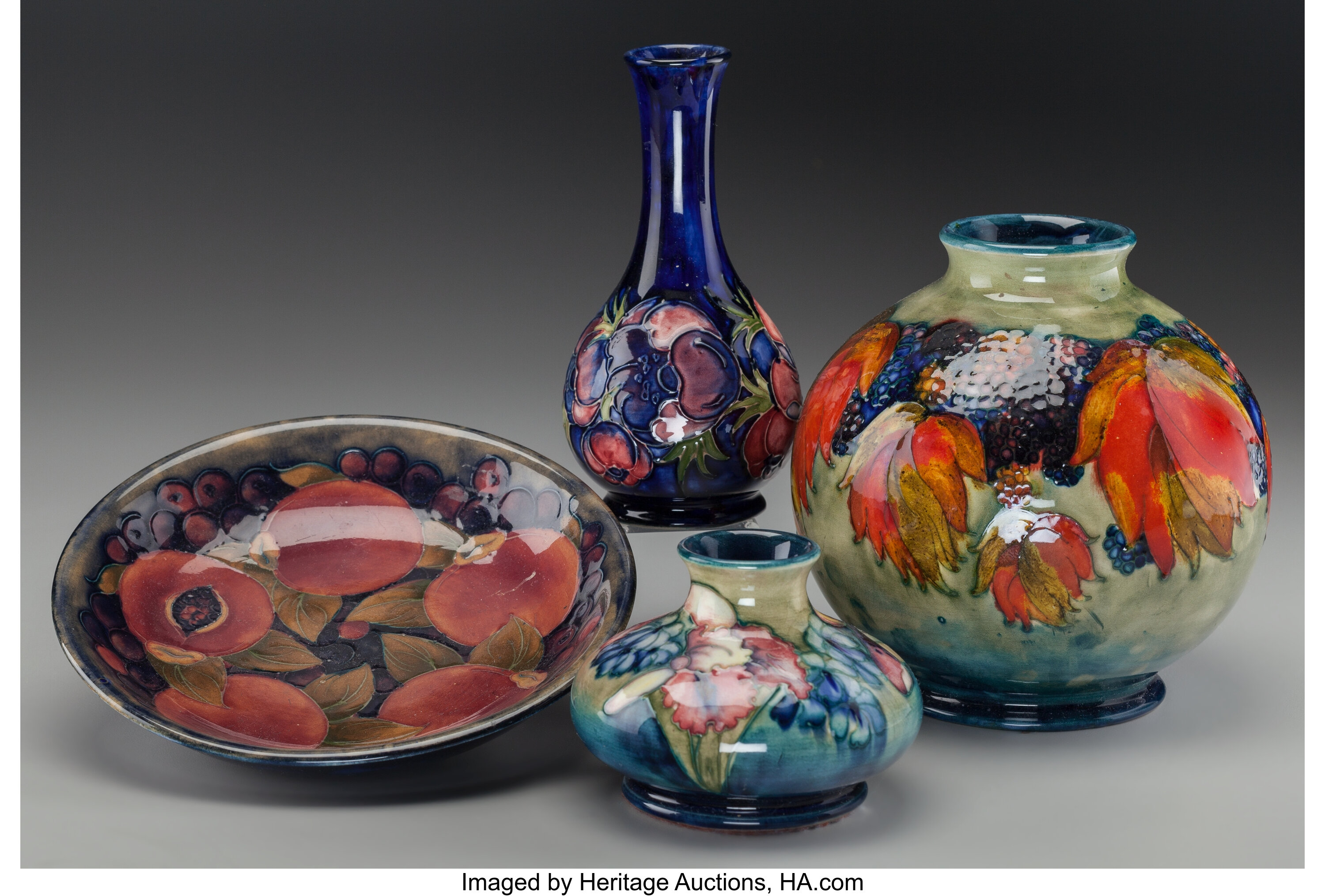 A Group of Four Moorcroft Pottery Smalls, Burslem (Stoke-on-Trent ...