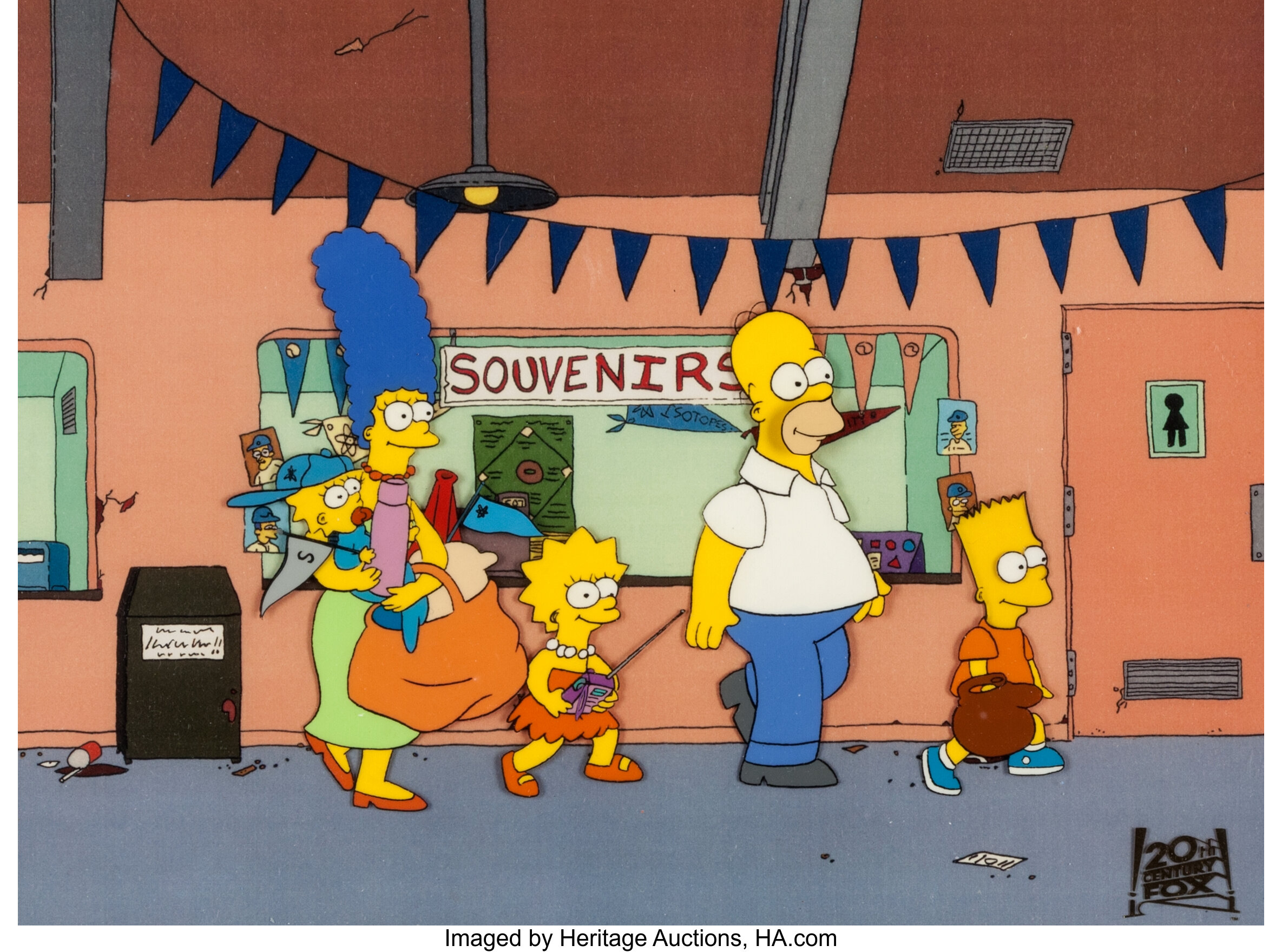 The Simpsons Entire Family Production Cel Setup (Fox, 1990).... | Lot ...