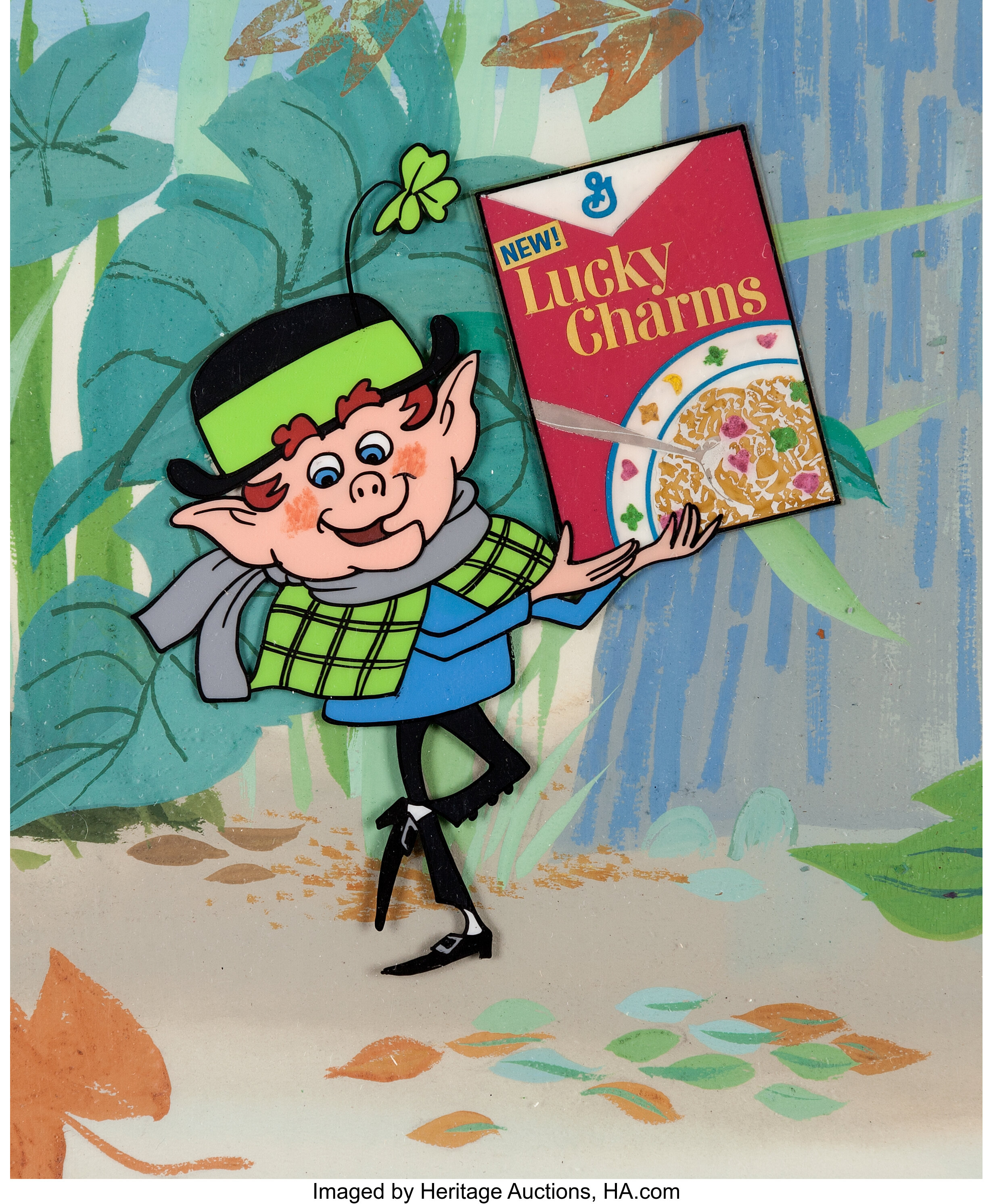 Lucky Charms Lucky Leprechaun Production Cel Setup and Key Master | Lot ...