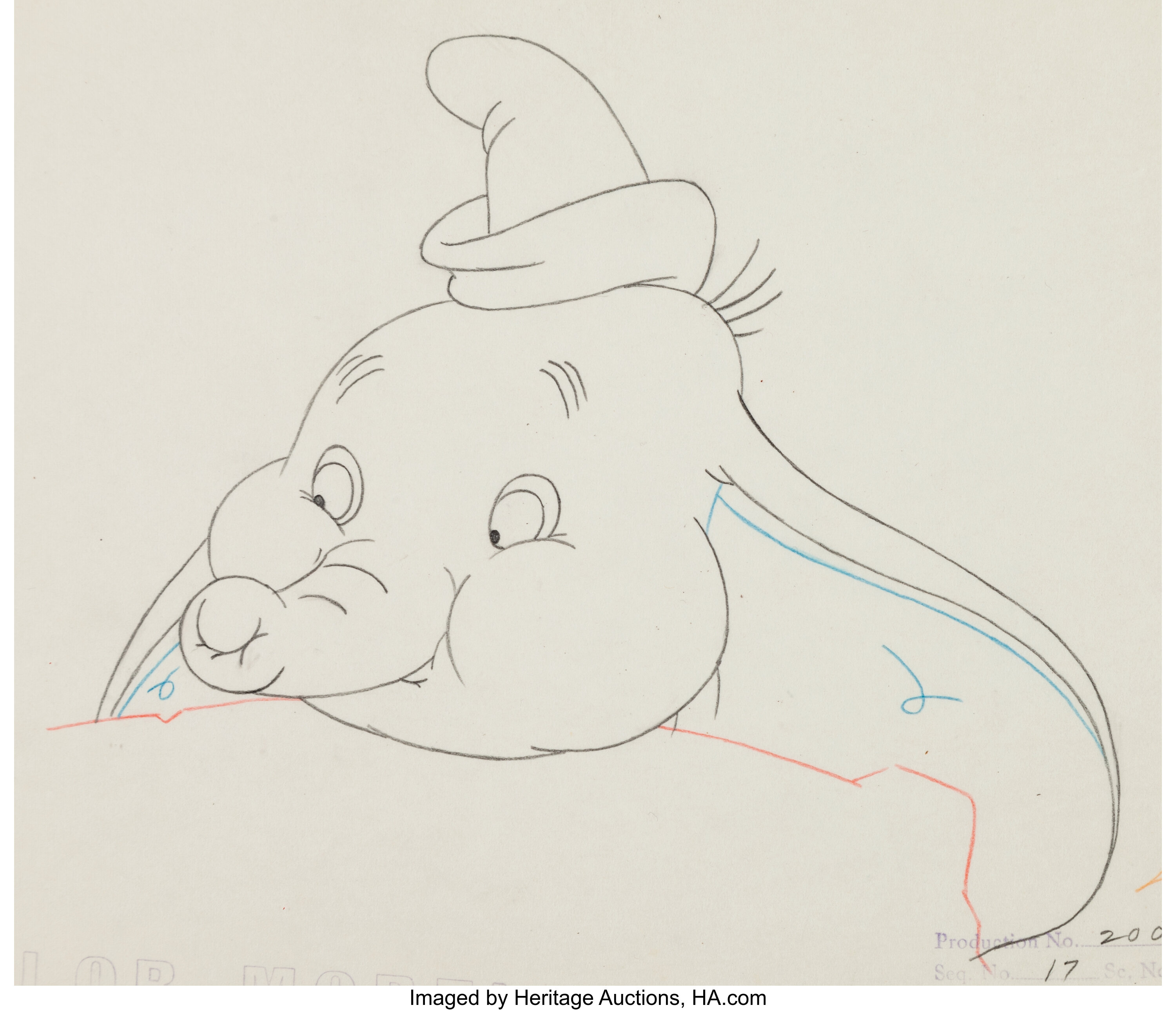 Dumbo Color Model Animation Drawings Group of 4 (Walt Disney, | Lot ...
