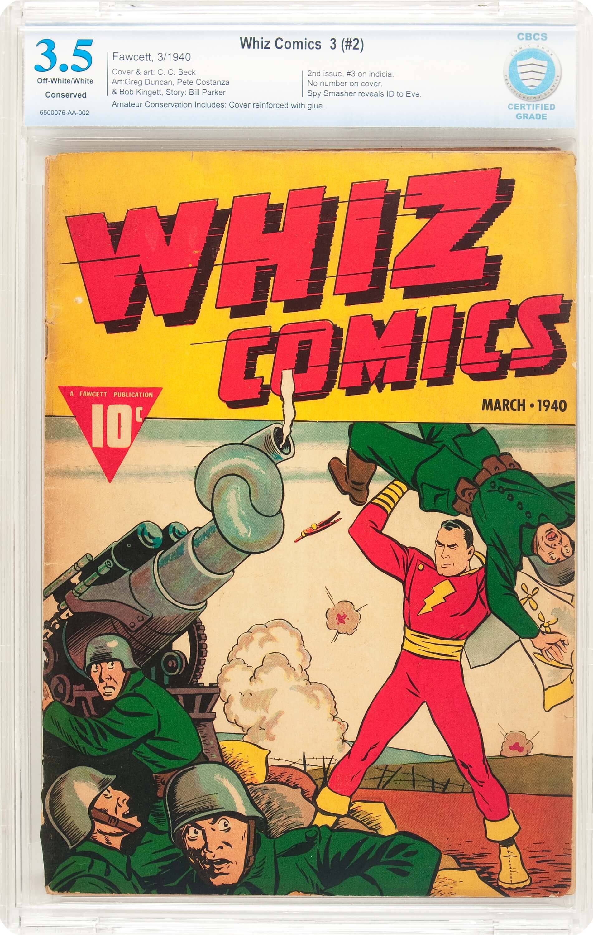 Whiz Comics #2 (Fawcett Publications, 1940) CBCS Conserved VG- 3.5 ...