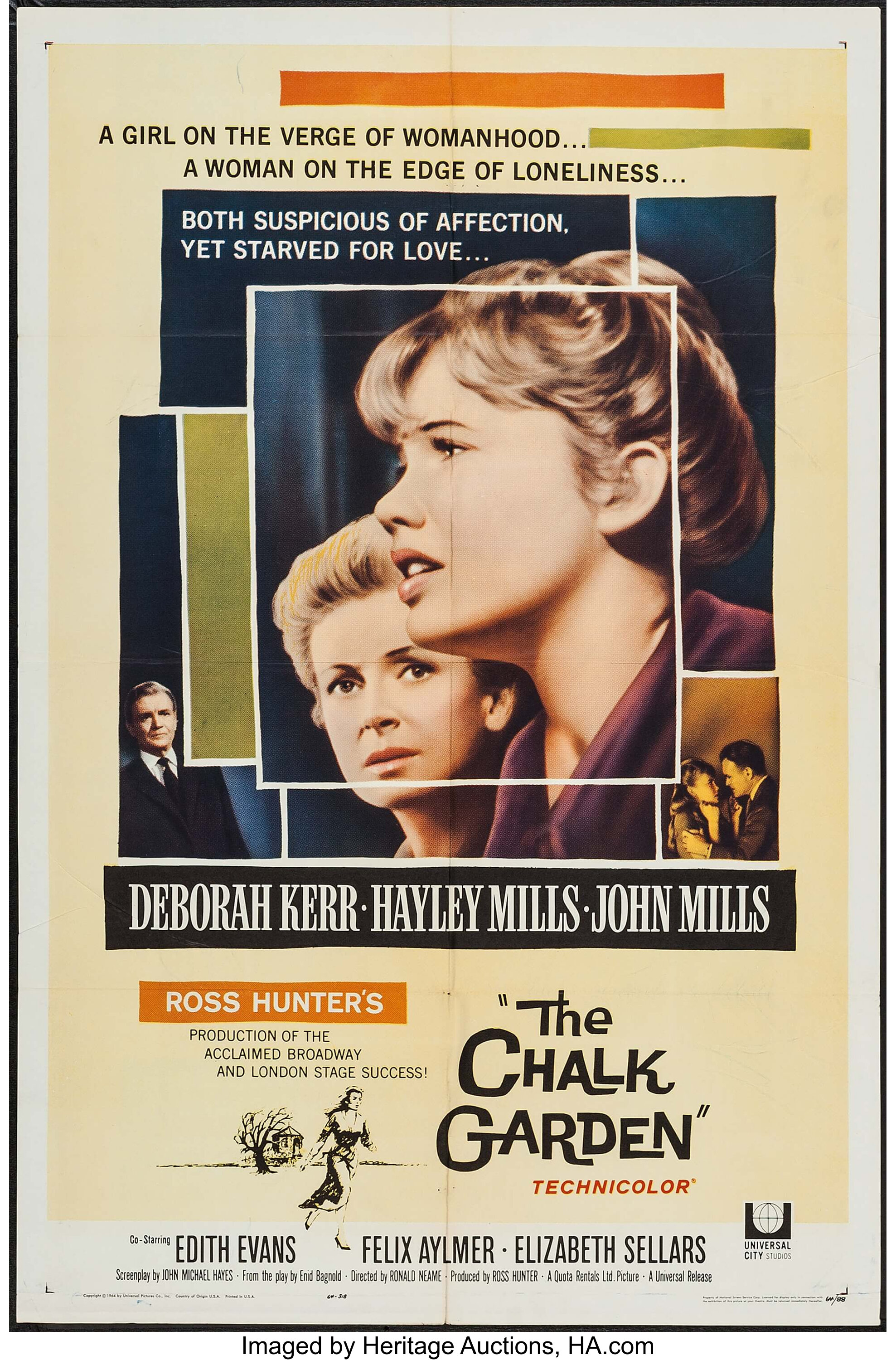 The Chalk Garden (Universal, 1964). One Sheet (27" X 41") & Photos ...