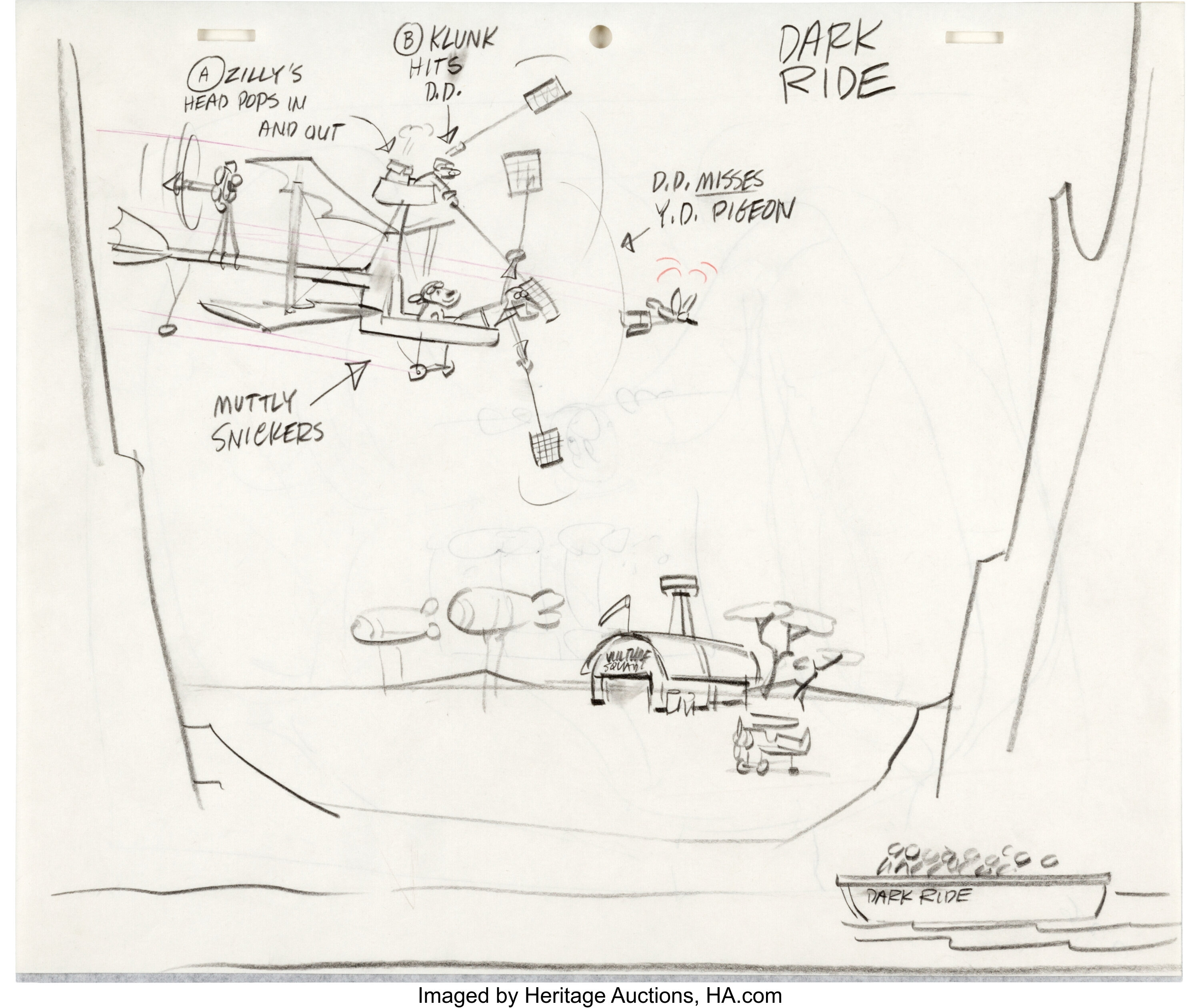 Dastardly and Muttley in Their Flying Machines Concept Art | Lot #97348 ...
