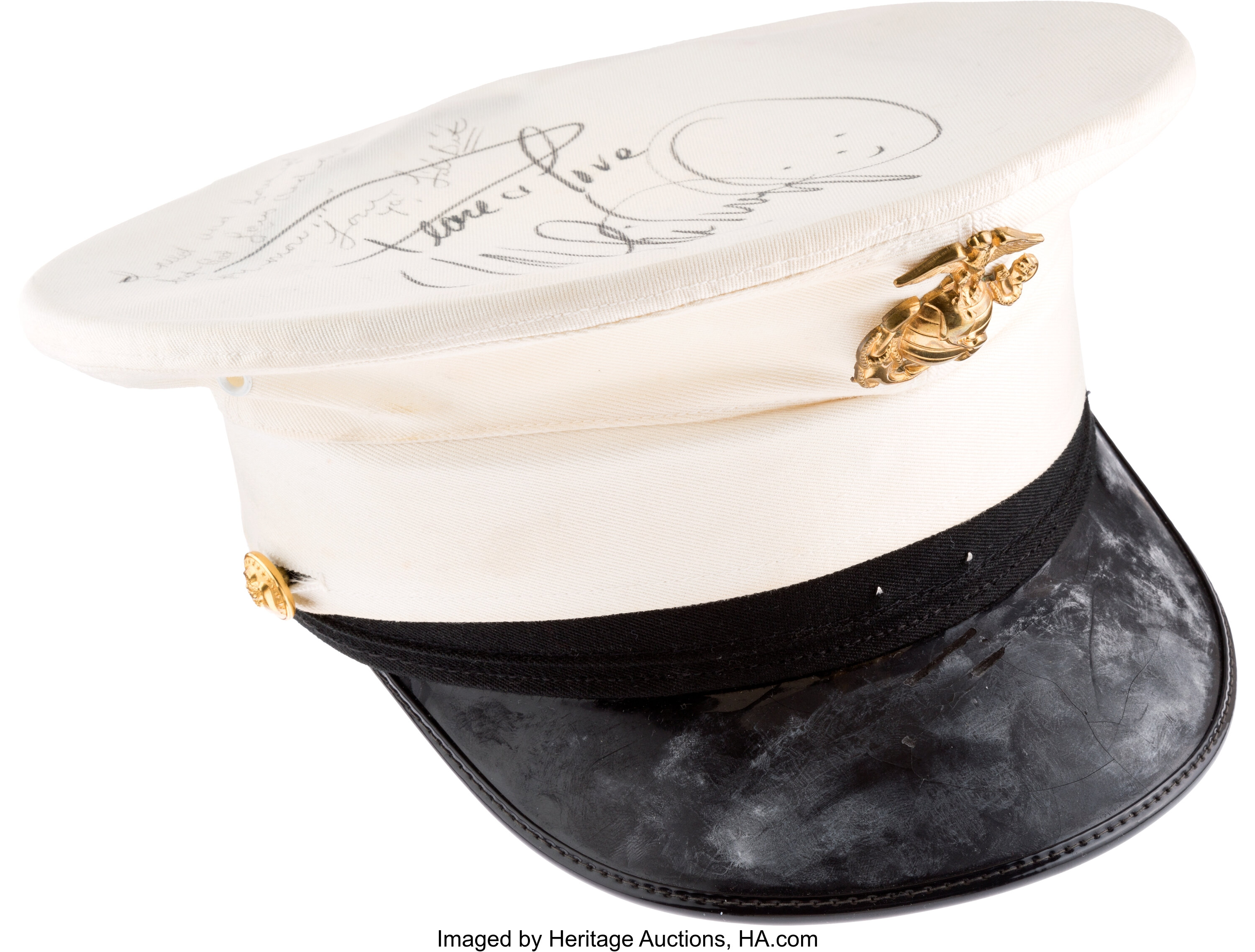 Whitney Houston Signed United States Marine Cap Worn During the HBO ...