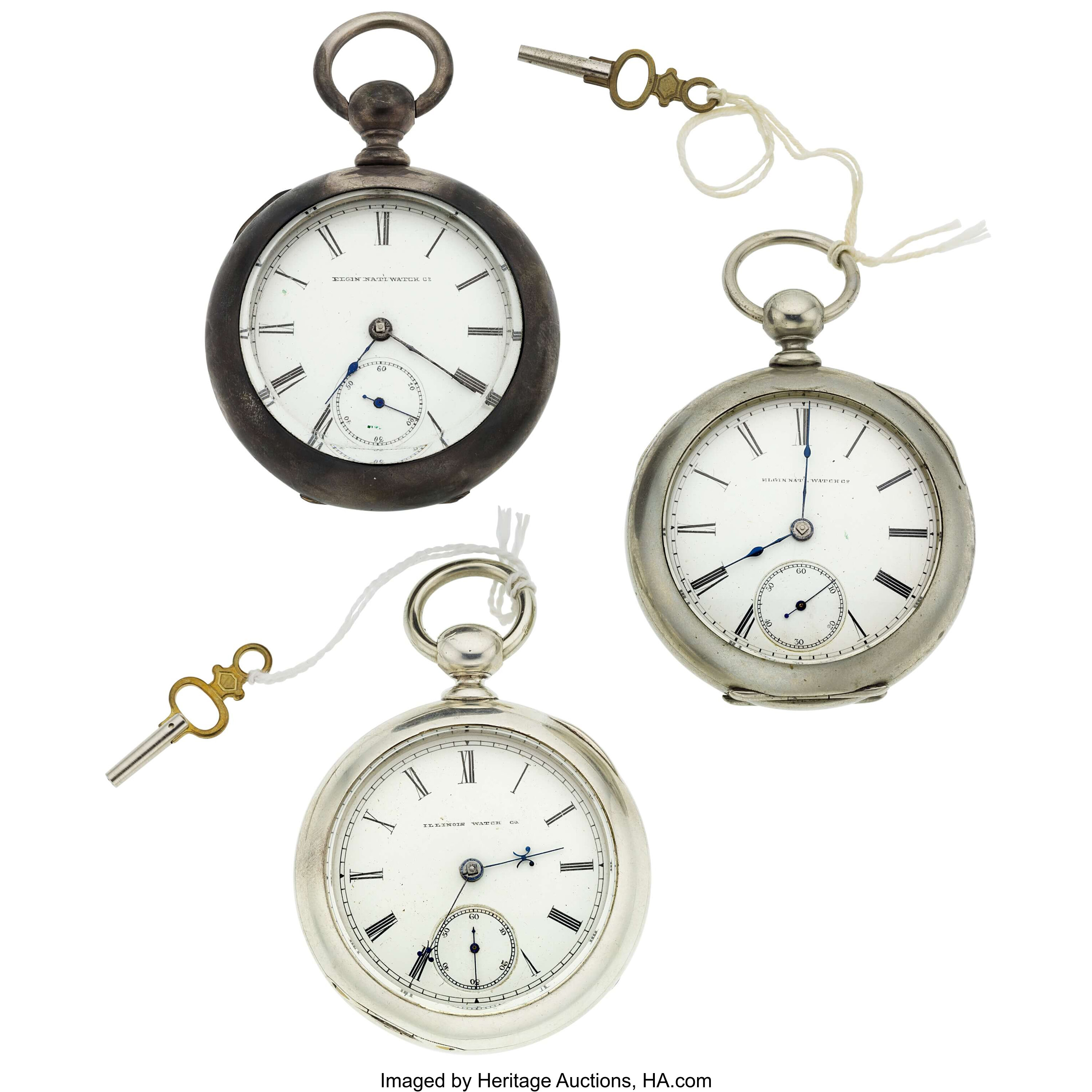 Three Key Wind Watches. ... (Total: 3 Items) Timepieces Swiss and | Lot ...
