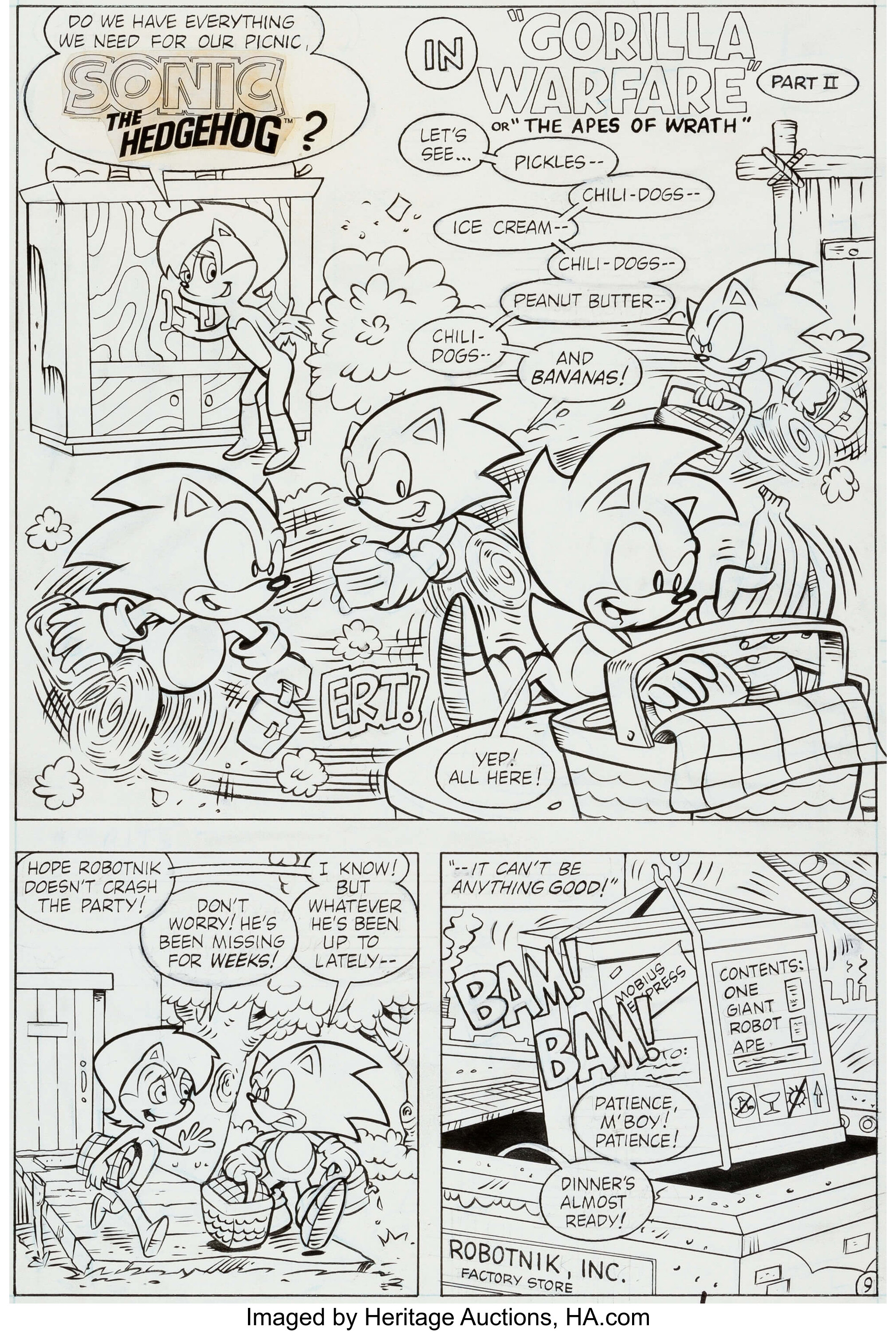 Dave Manak and Harvo Sonic the Hedgehog #17 Page 9 Original Art | Lot ...