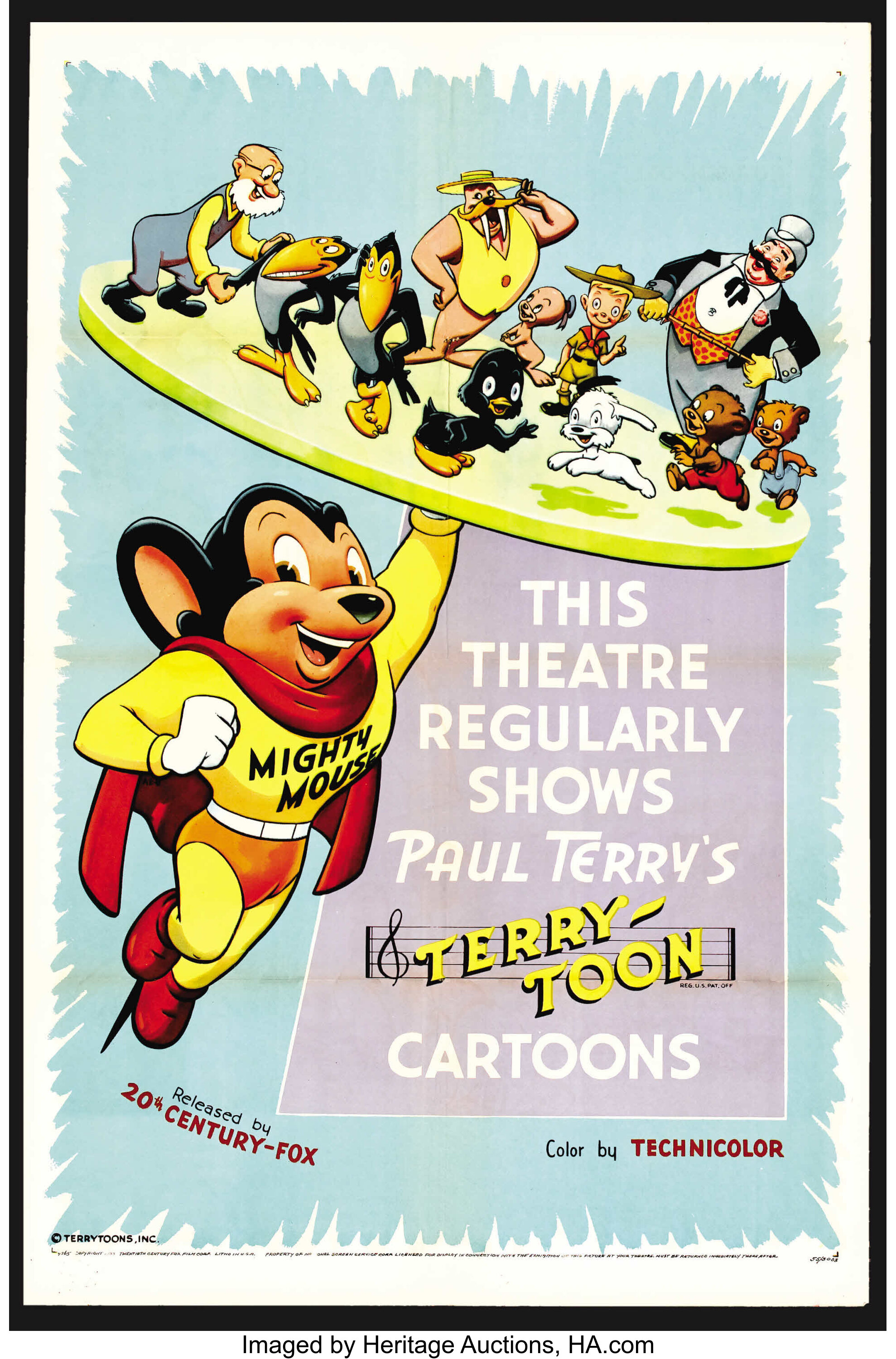Terry-Toon Cartoons Stock (20th Century Fox, 1955). One Sheet (27 ...