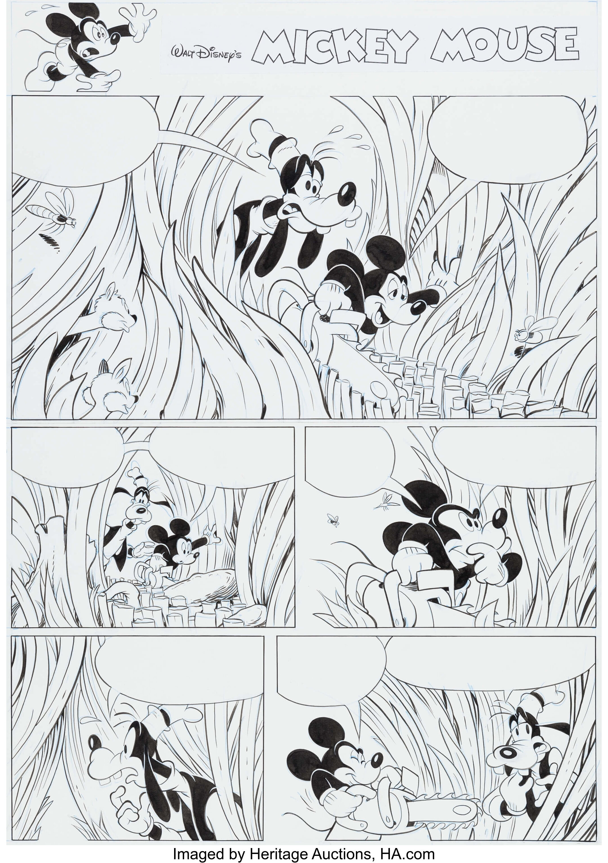 Noel Van Horn "Labyrinth" Complete 7-Page Goofy and Mickey Mouse | Lot ...