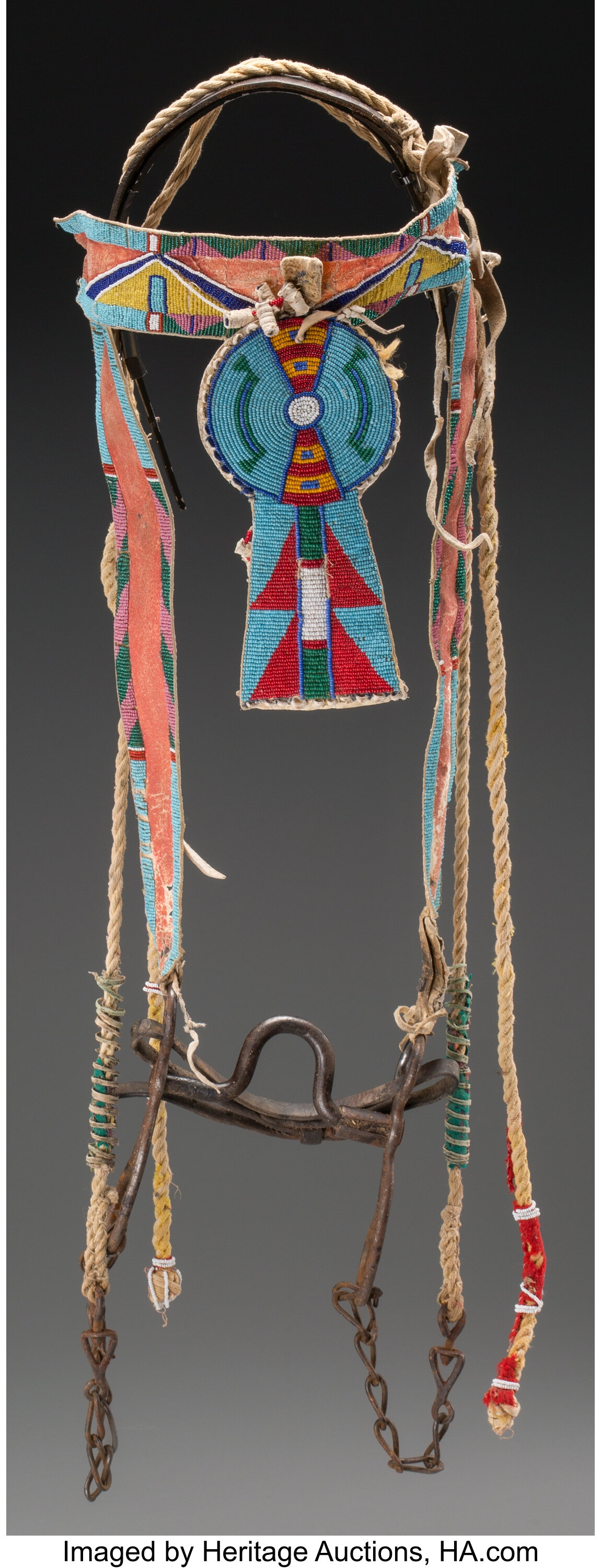 A Crow Beaded Hide Headstall... Other | Lot #70624 | Heritage Auctions
