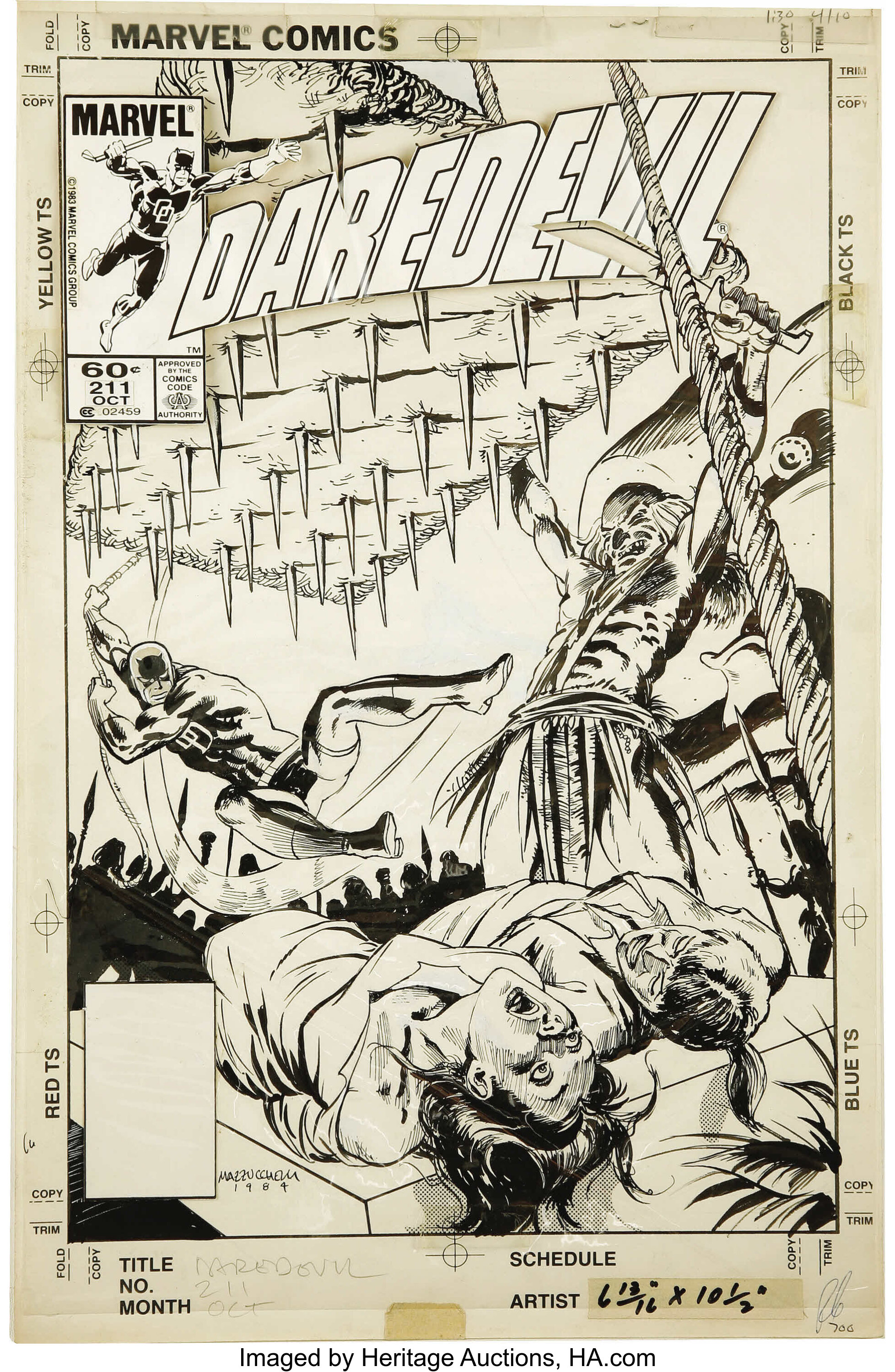 David Mazzucchelli - Daredevil #211 Cover Original Art (Marvel, | Lot ...