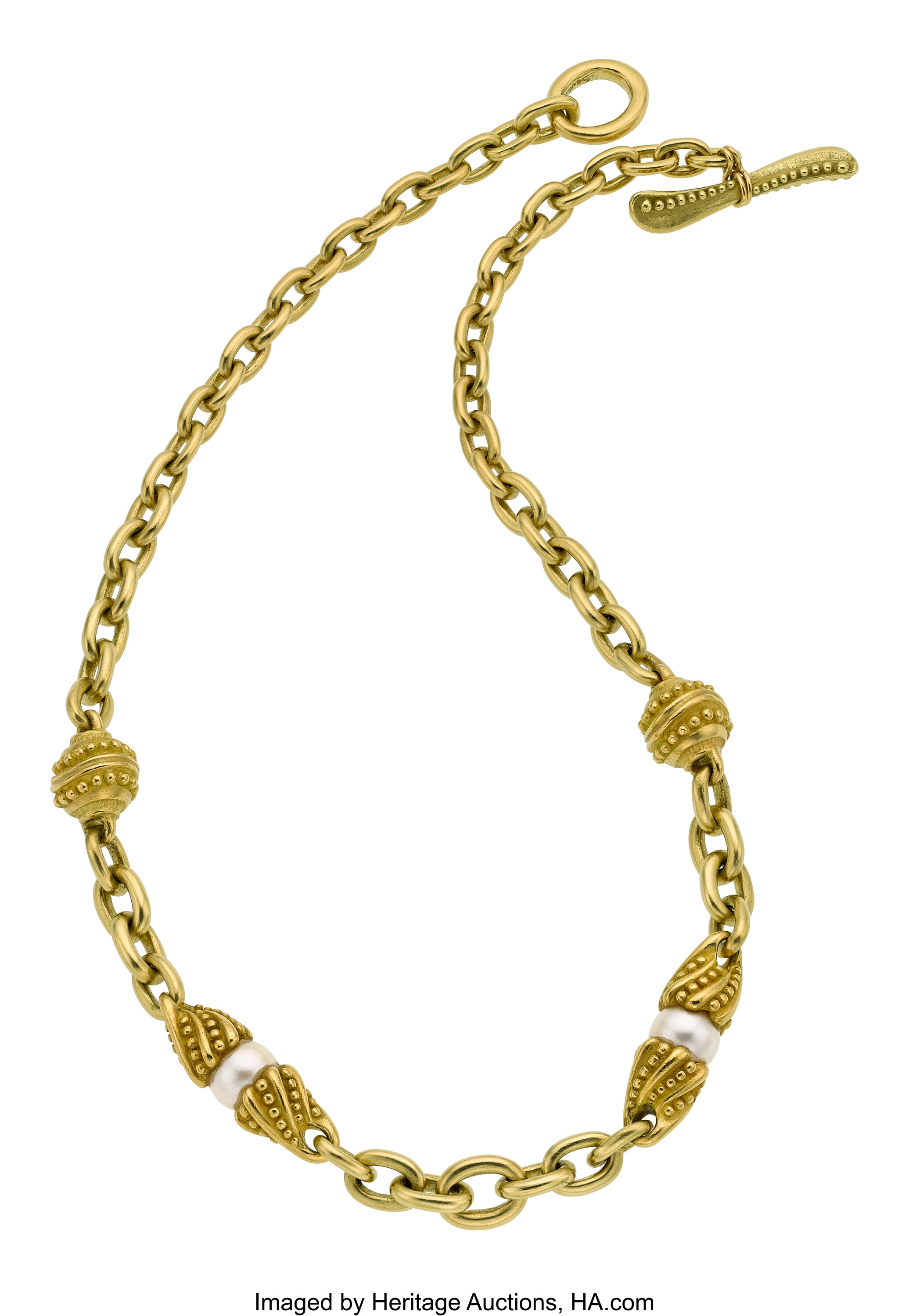 Cultured Pearl, Gold Necklace, Sevan Biçakçi. ... Estate Jewelry | Lot ...