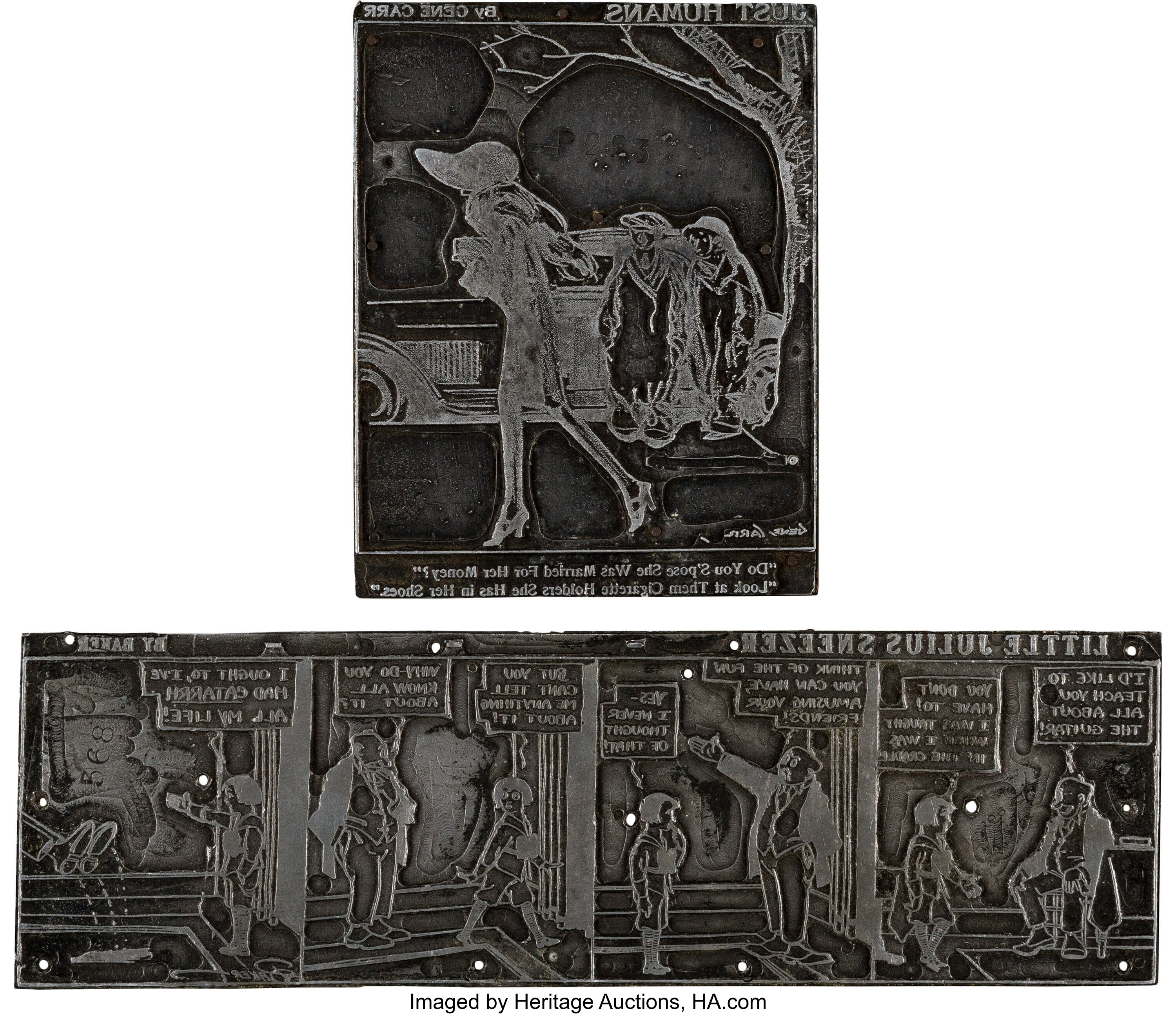 Comic Strip Printing Plate Group of 2 (c. 1920s).... (Total: 2 | Lot ...