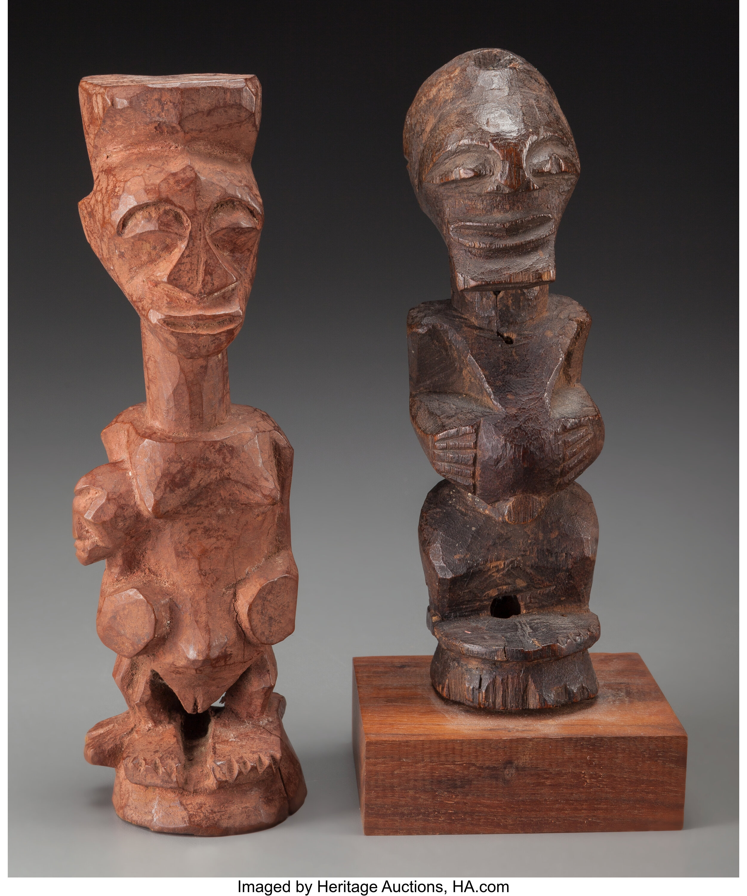 SONGYE, Democratic Republic of Congo. Two Statues... (Total: 2 | Lot ...