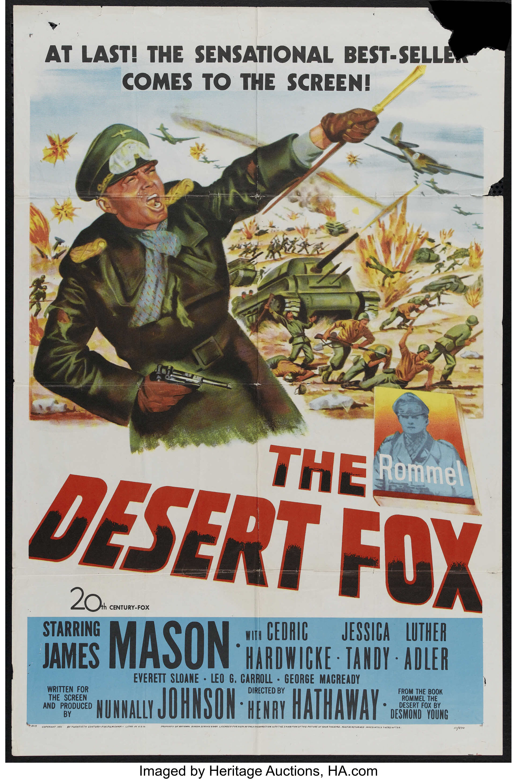 The Desert Fox (20th Century Fox, 1951). One Sheet (27" X 41"). | Lot ...