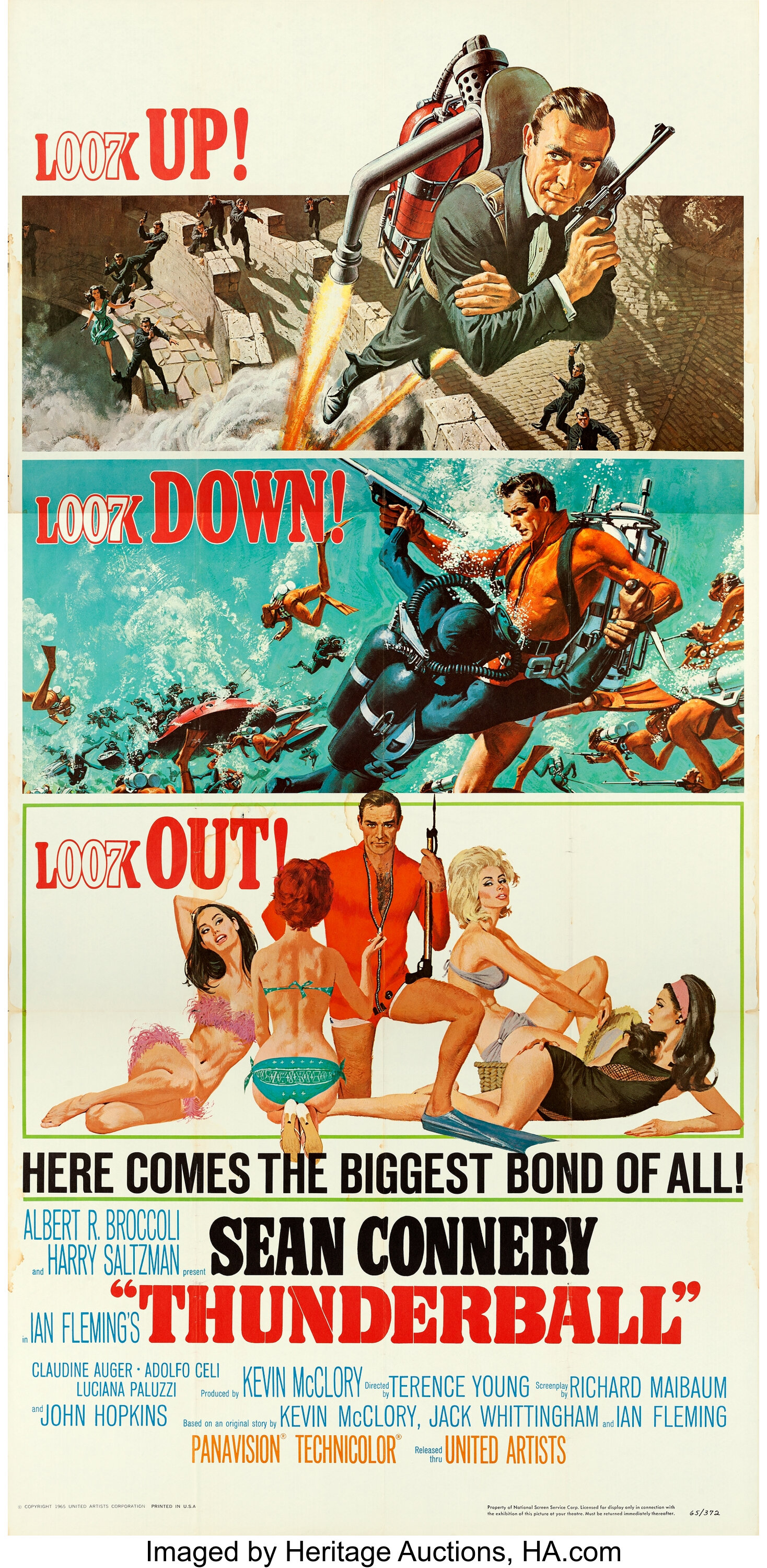 Thunderball (United Artists, 1965). Three Sheet (41" X 84").. ... | Lot ...