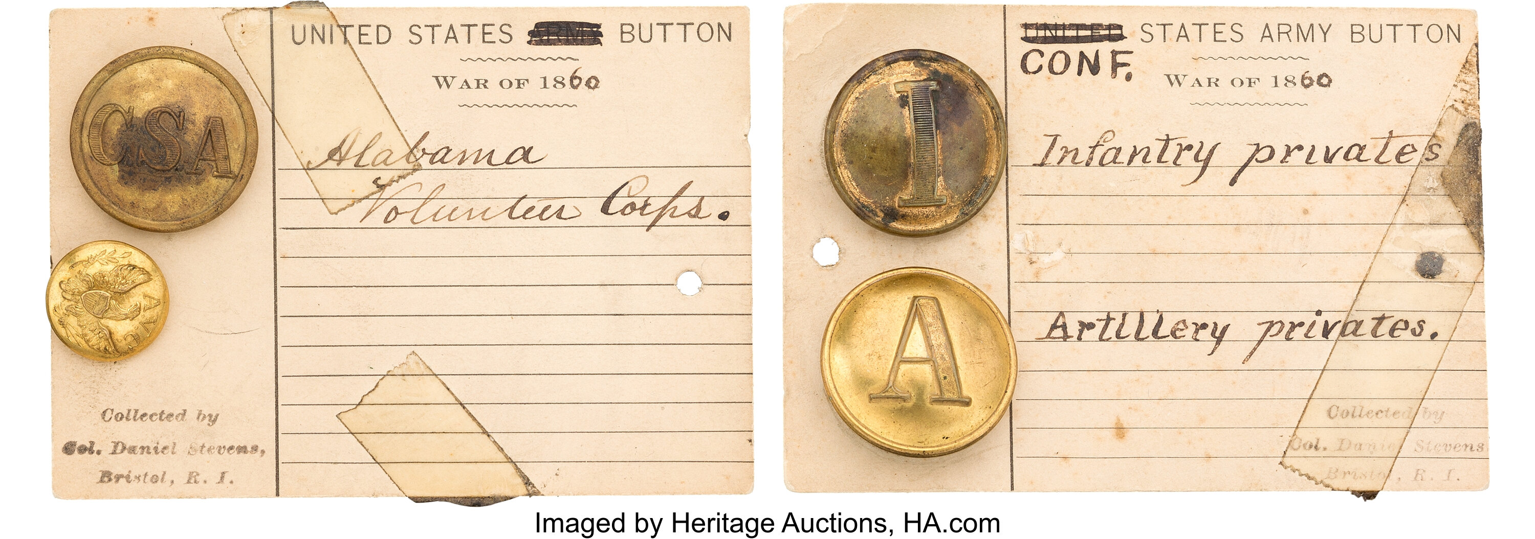 Confederate Uniform Buttons: Four Examples.... (Total: 4 Items) | Lot ...