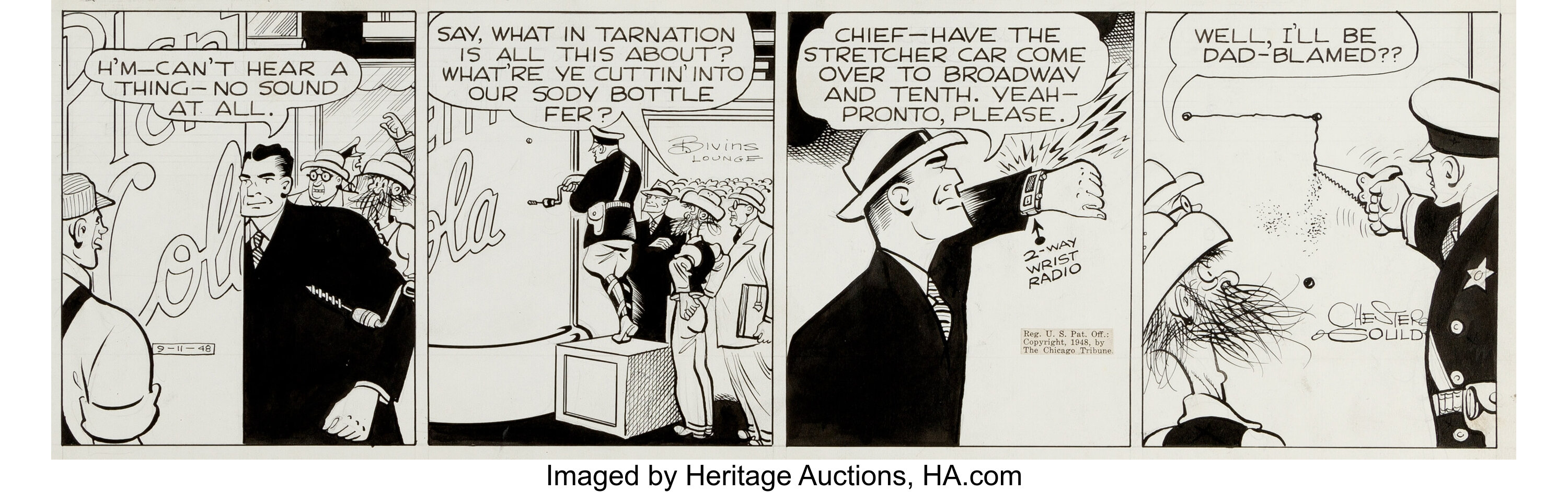 Chester Gould Dick Tracy Daily Comic Strip Original Art dated | Lot ...