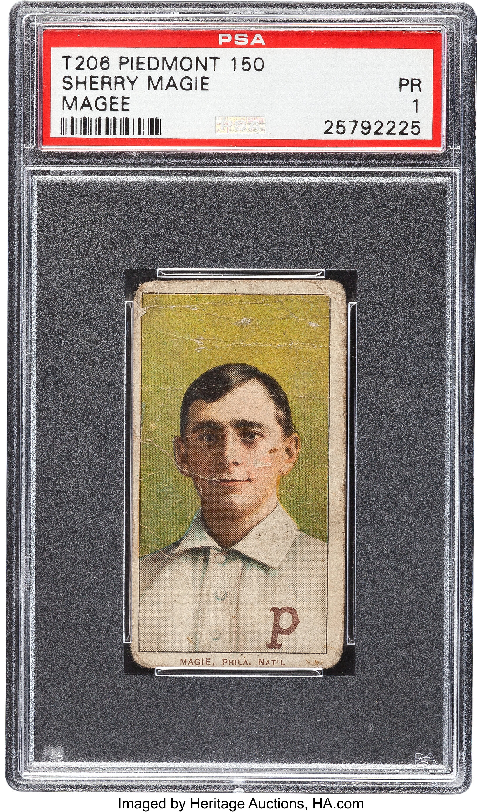 1909-11 T206 Piedmont Sherry Magee "Magie" Error PSA Poor 1. ... | Lot ...