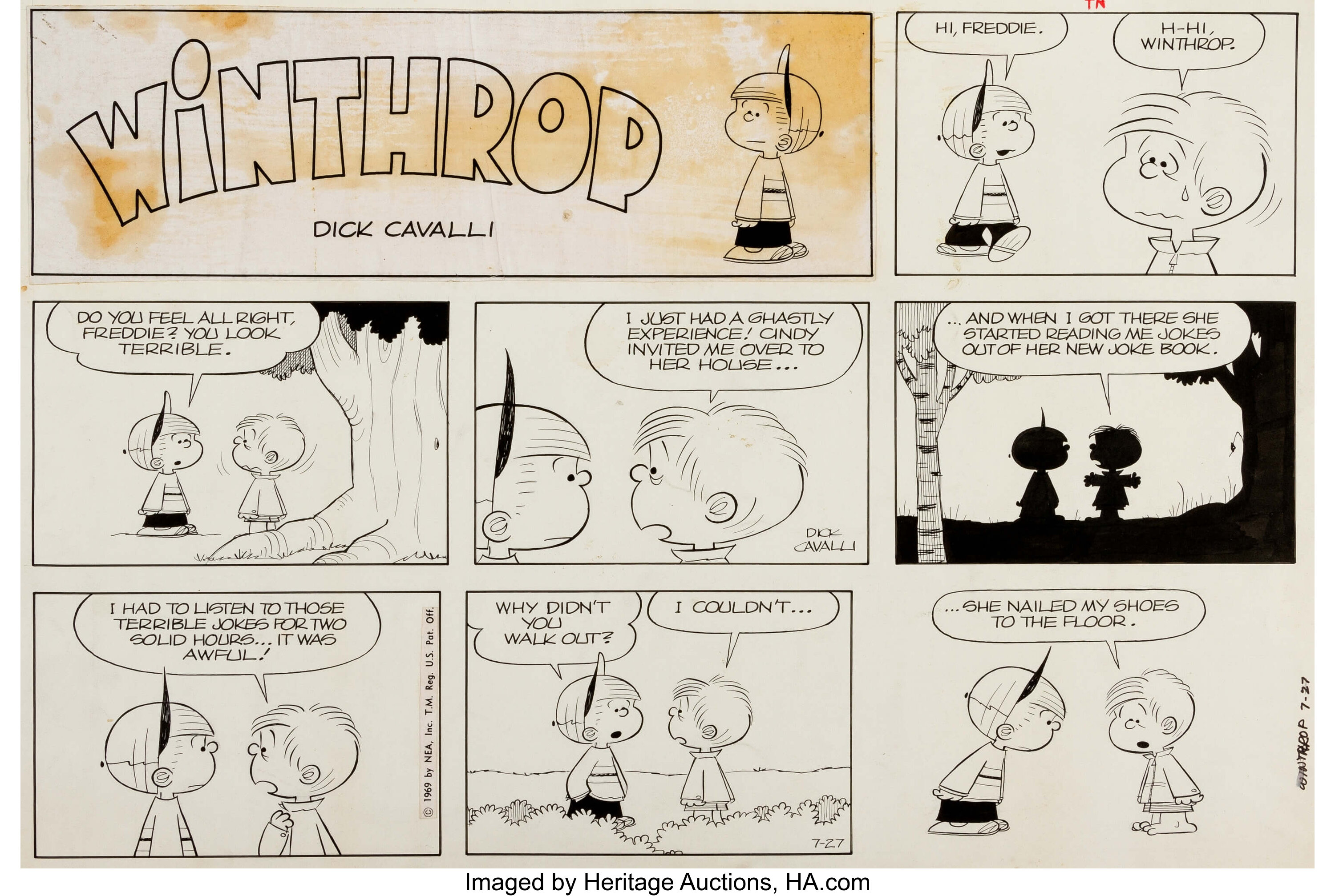 Dick Cavalli Winthrop Sunday Comic Strip Original Art dated | Lot ...