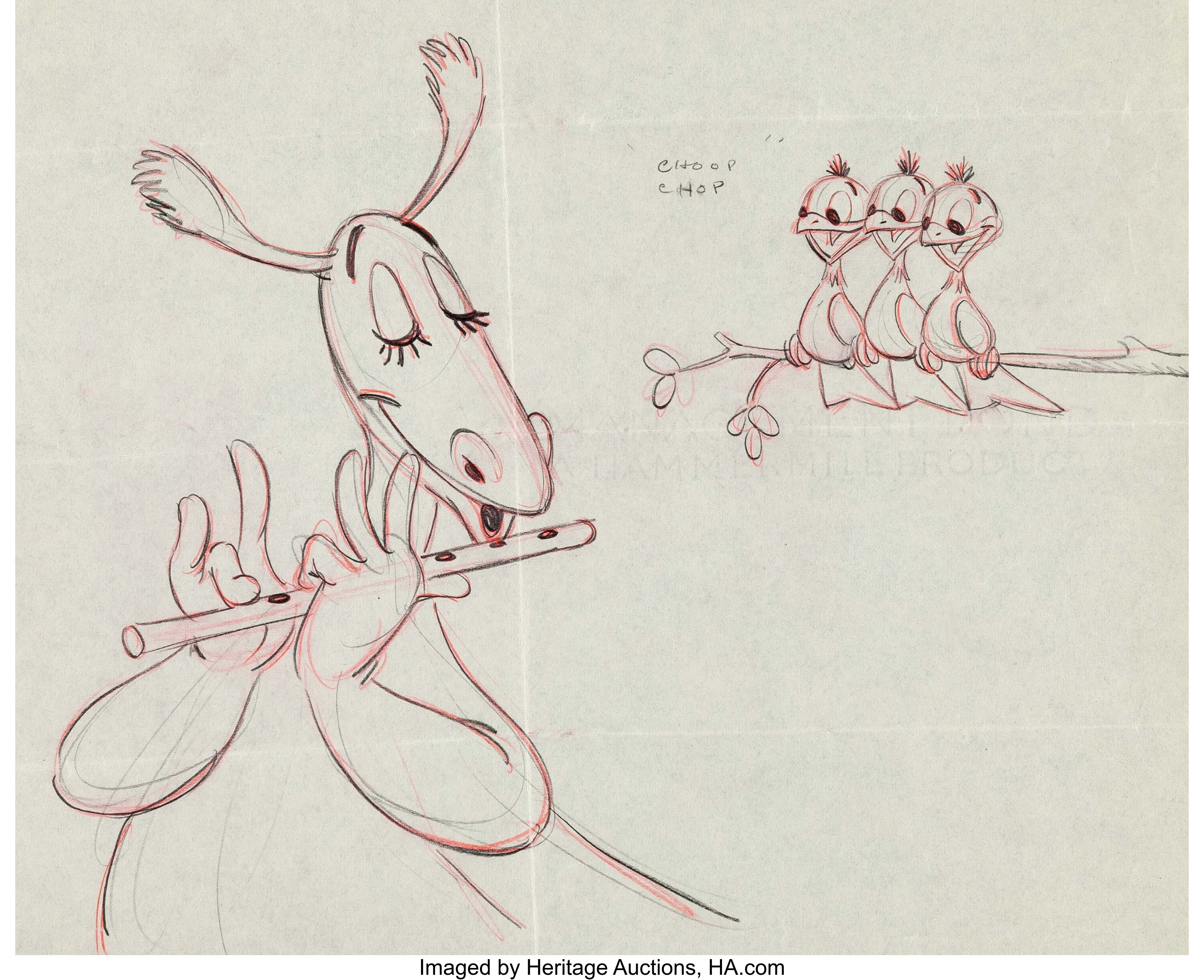 The Reluctant Dragon Animation Drawing (Disney, 1941).... Animation ...