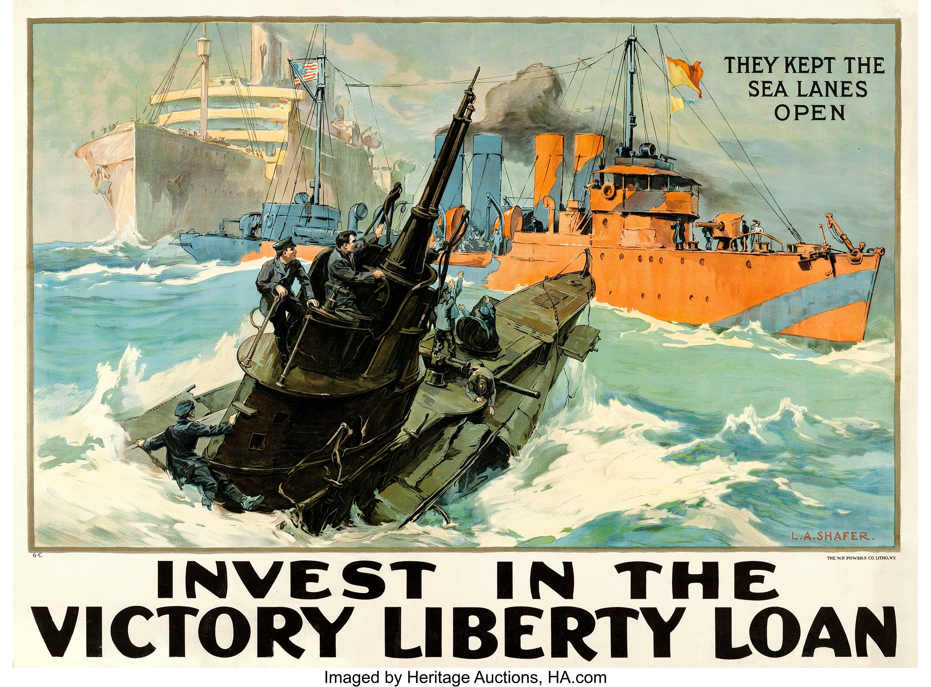 World War I Propaganda (1917-1919). Poster (29" X 39") "Invest in | Lot ...