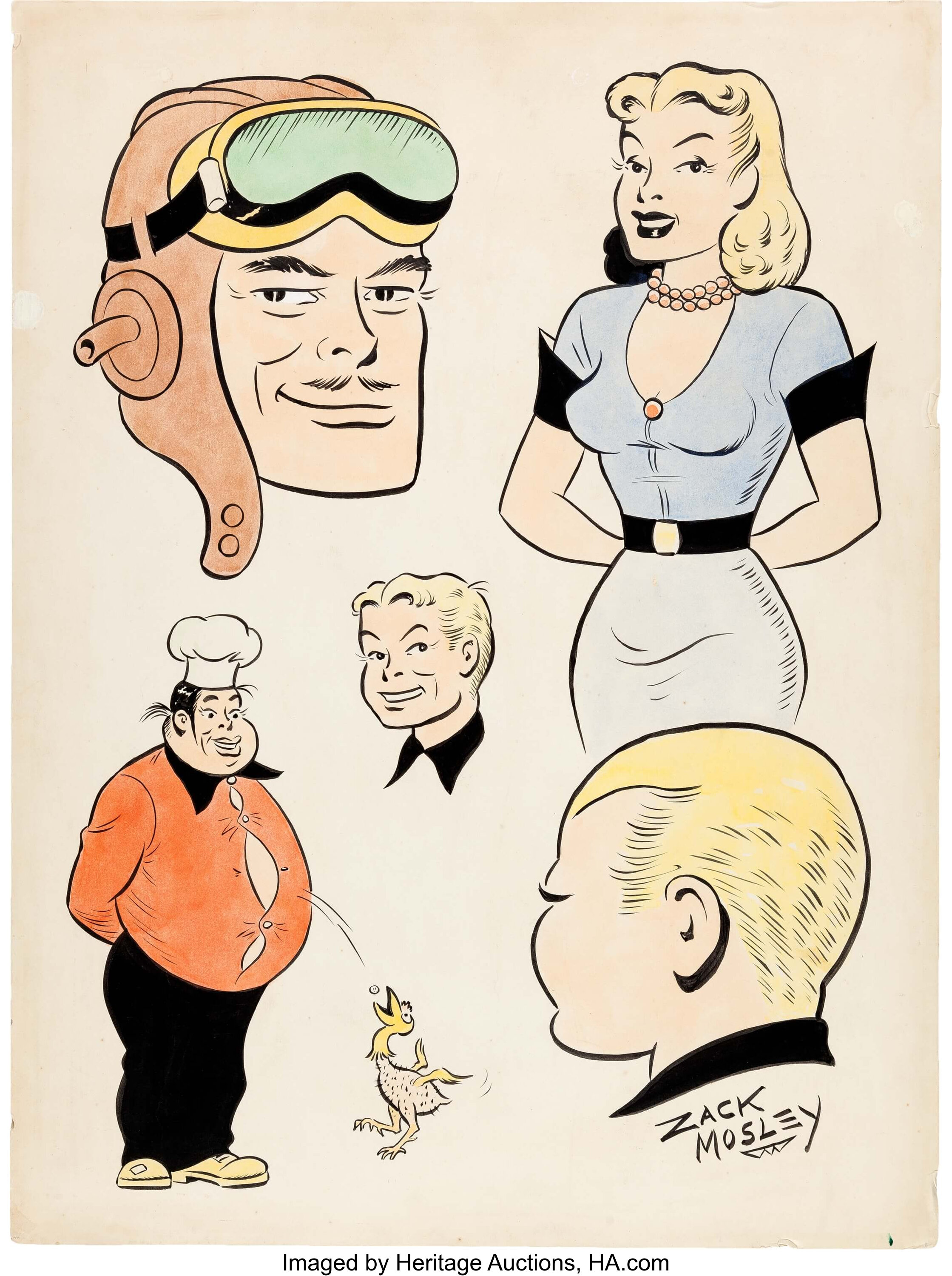Zack Mosley The Adventures of Smilin' Jack Illustration Original | Lot ...