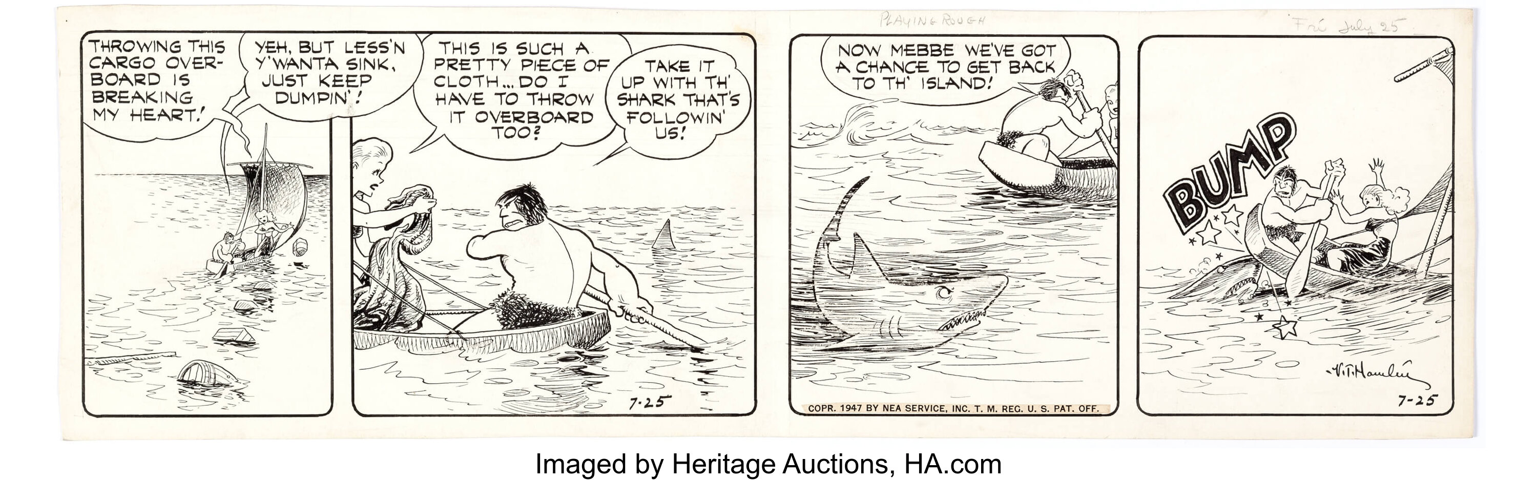 V.T. Hamlin Alley Oop Daily Comic Strip dated 7-25-47. (NEA, | Lot ...