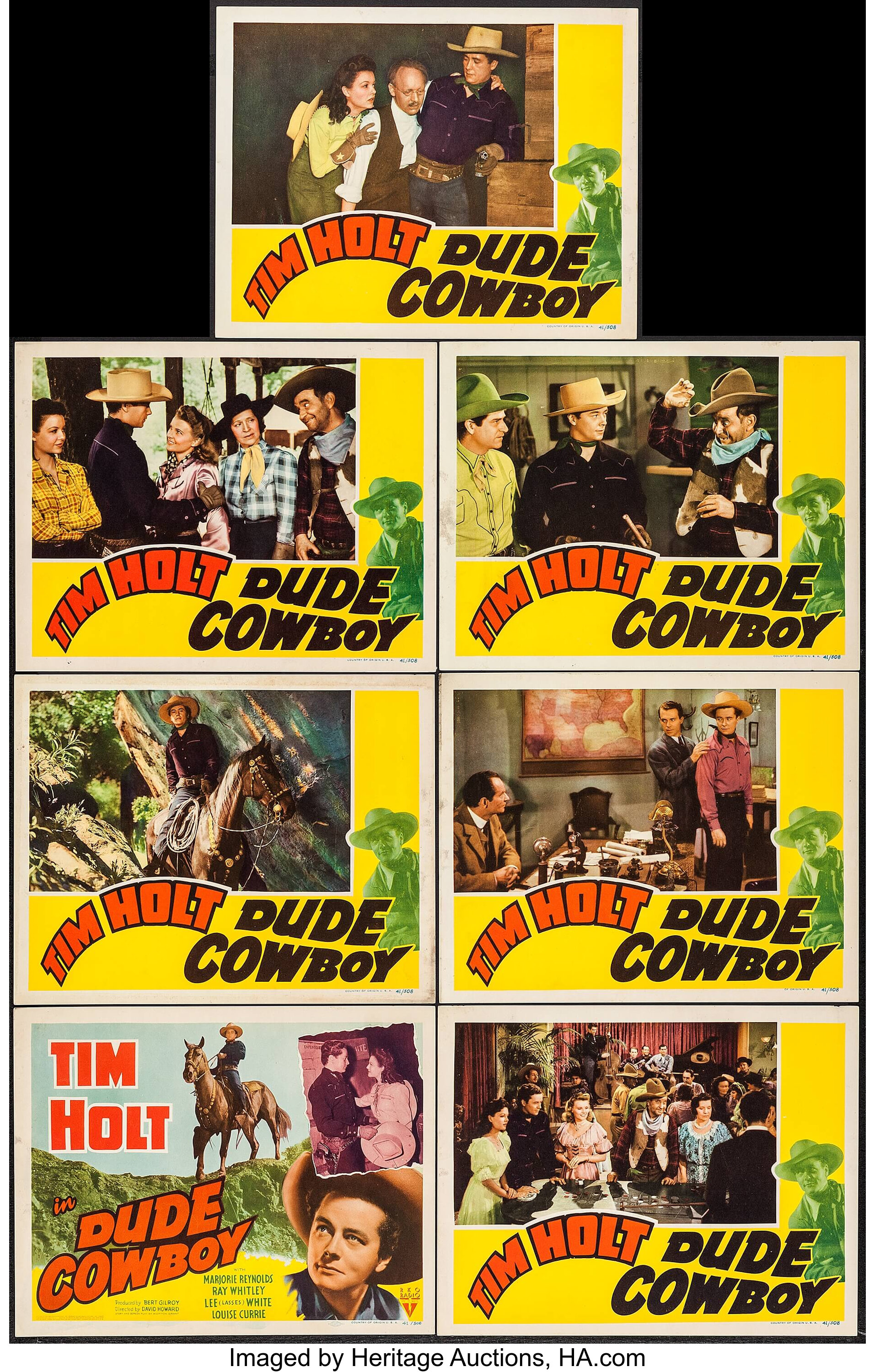 Dude Cowboy (RKO, 1941). Title Lobby Card & Lobby Cards (6) (11" X ...