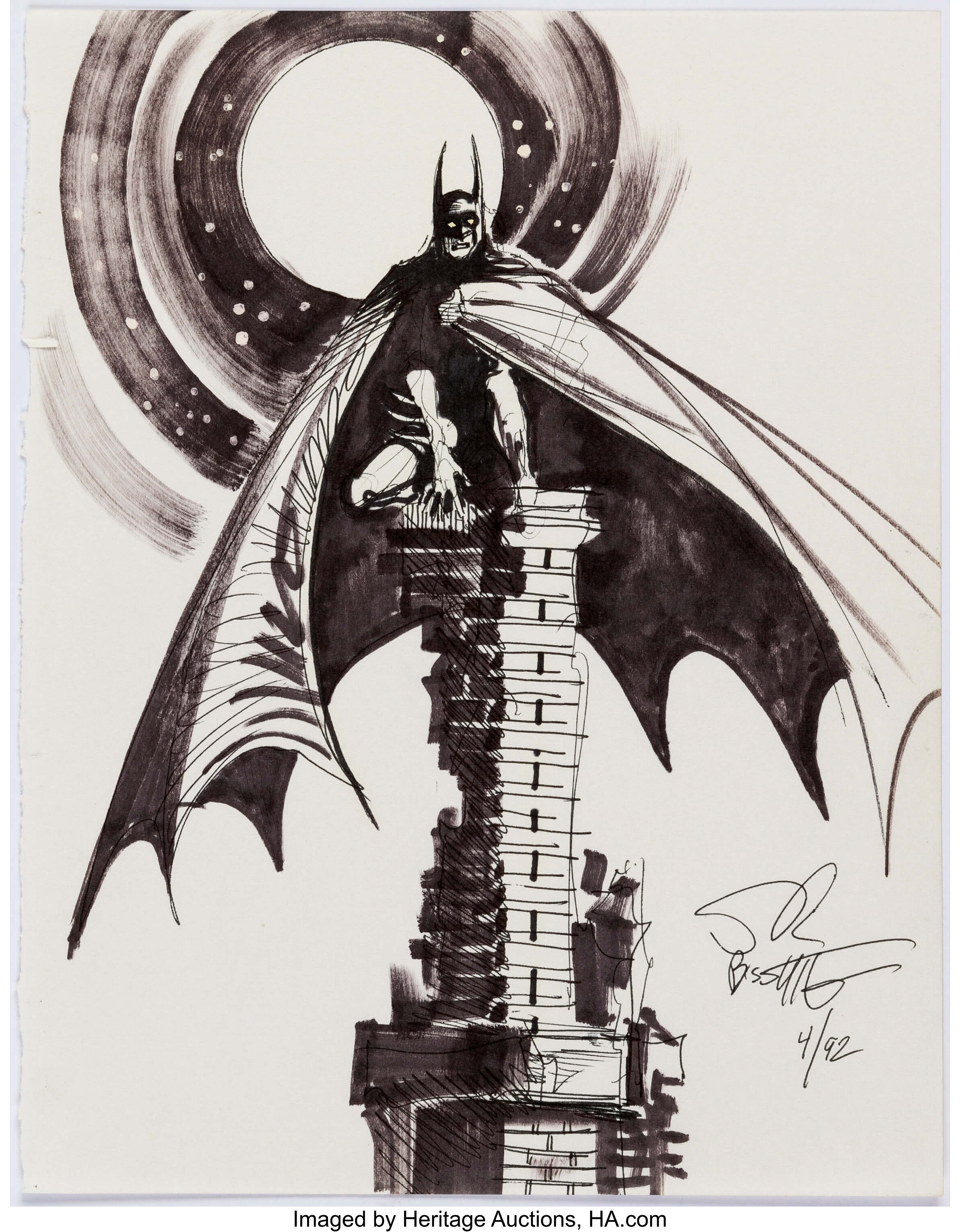 Stephen Bissette - Batman Illustration Original Art (1992).... | Lot ...